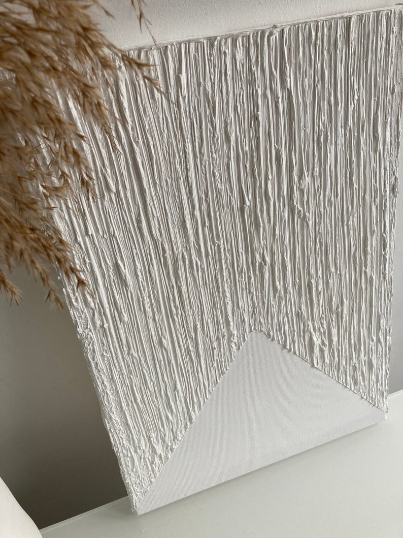 Abstract Canvas Wall Art Original White Textured Painting - Etsy
