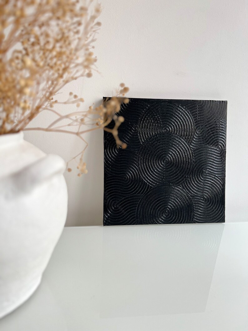 Black Textured Arch Art Painting, Arch Abstract Plaster, Minimalist ...