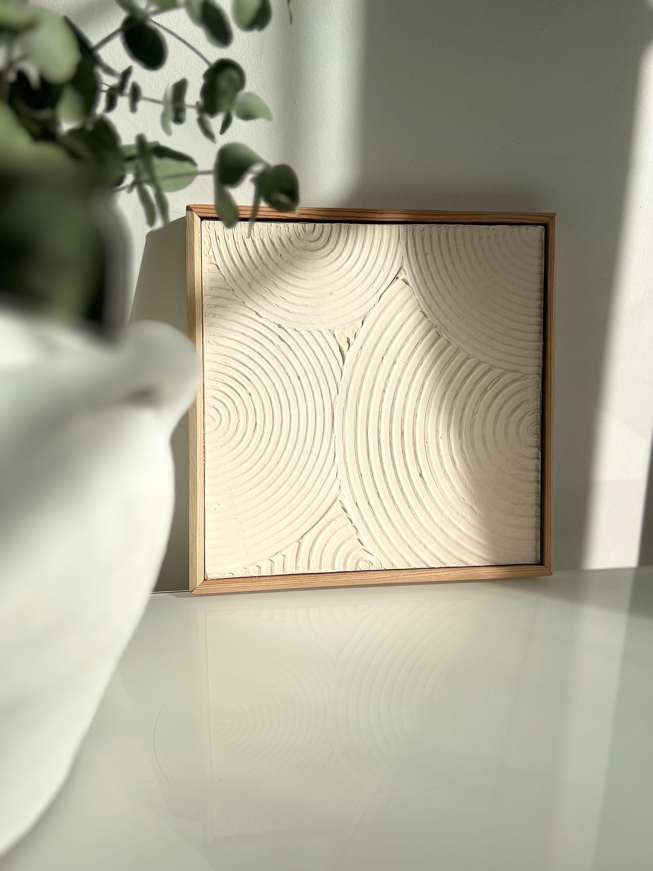 Beige Textured Arch Art, Arch Abstract Plaster Painting, Minimalist ...