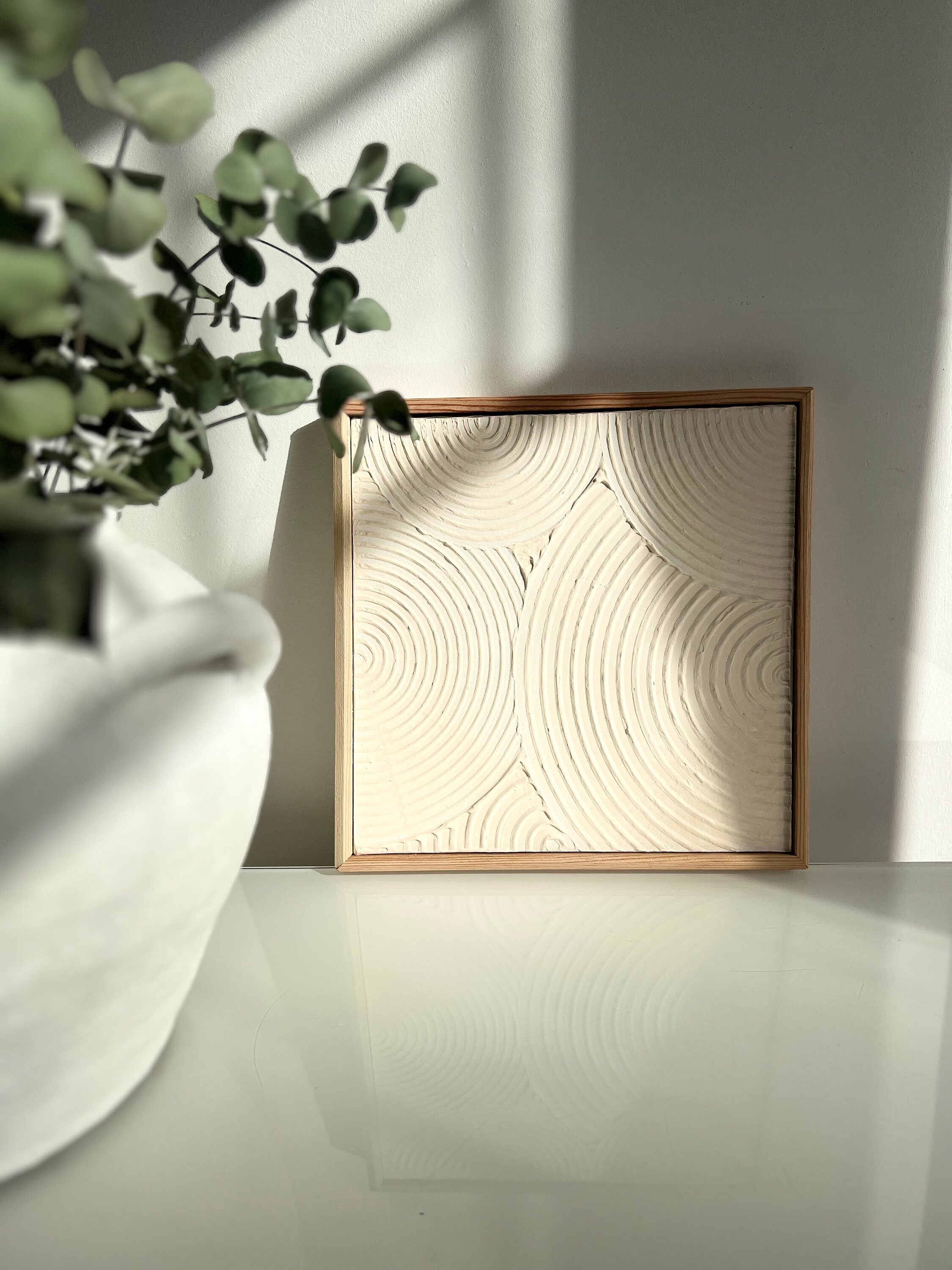 Beige Textured Arch Art, Arch Abstract Plaster Painting, Minimalist ...