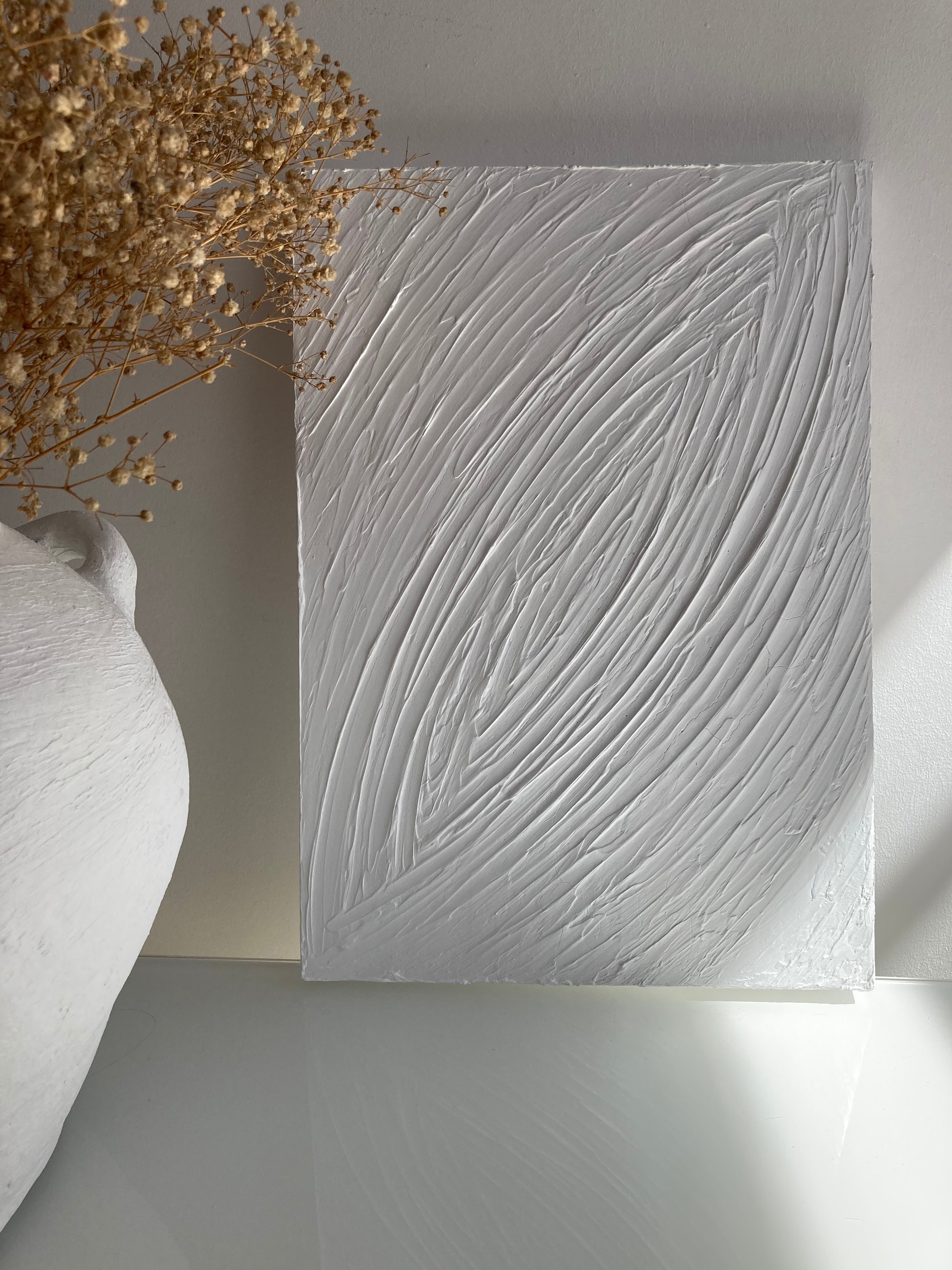 White Textured Plaster Wall Art Arch Abstract Painting - Etsy