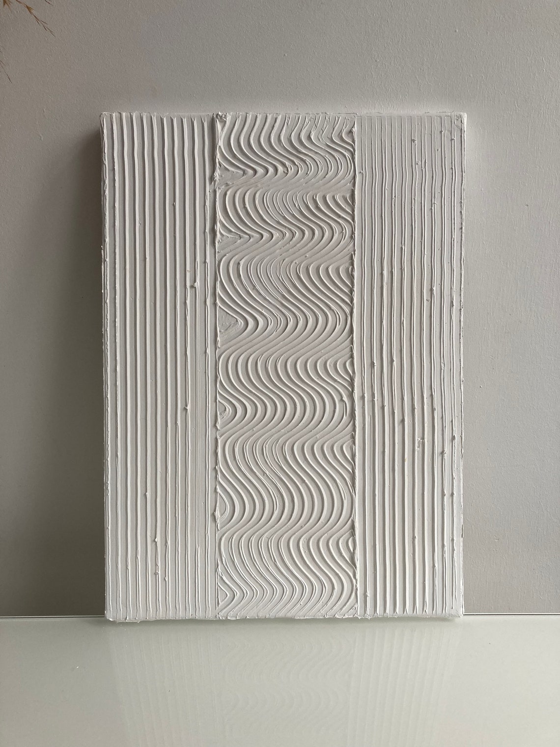 Abstract Canvas Wavey Wall Art Original White Wavey Textured - Etsy