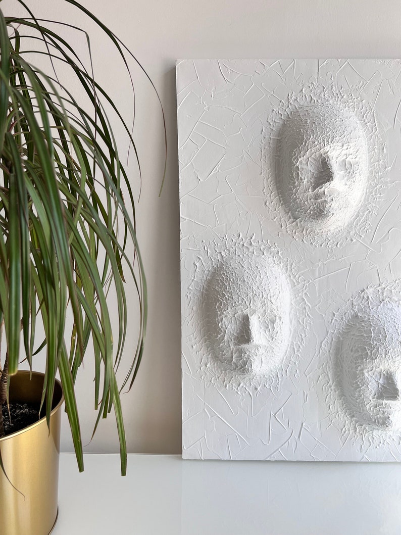 3D Faces Sculpture Plaster Art Textured Faces Wall Art - Etsy
