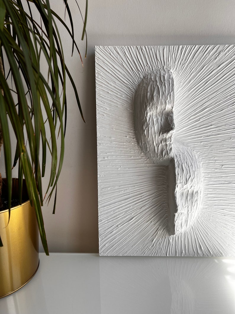 3D Faces Sculpture Plaster Art, Textured Faces Wall Art, Unique ...