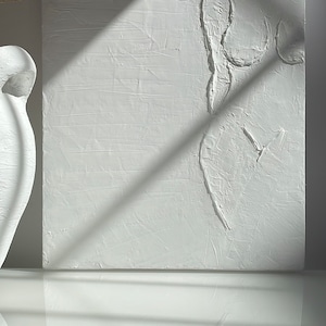 Female Torso Silhouette, Plaster Art on Canvas, Arch Textured Abstract ...