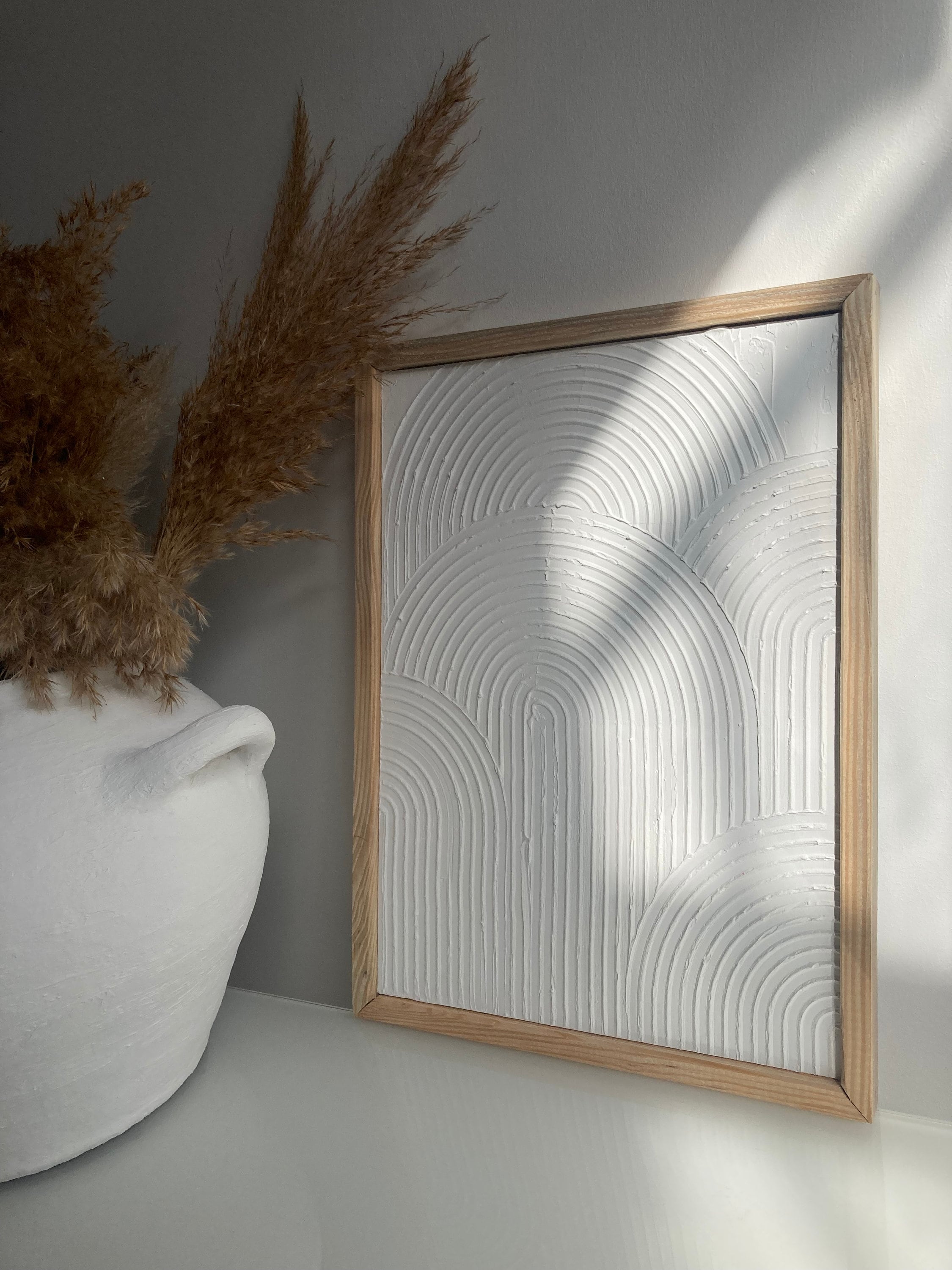 White Textured Rainbow Plaster Wall Art Arch Abstract Plaster - Etsy Canada
