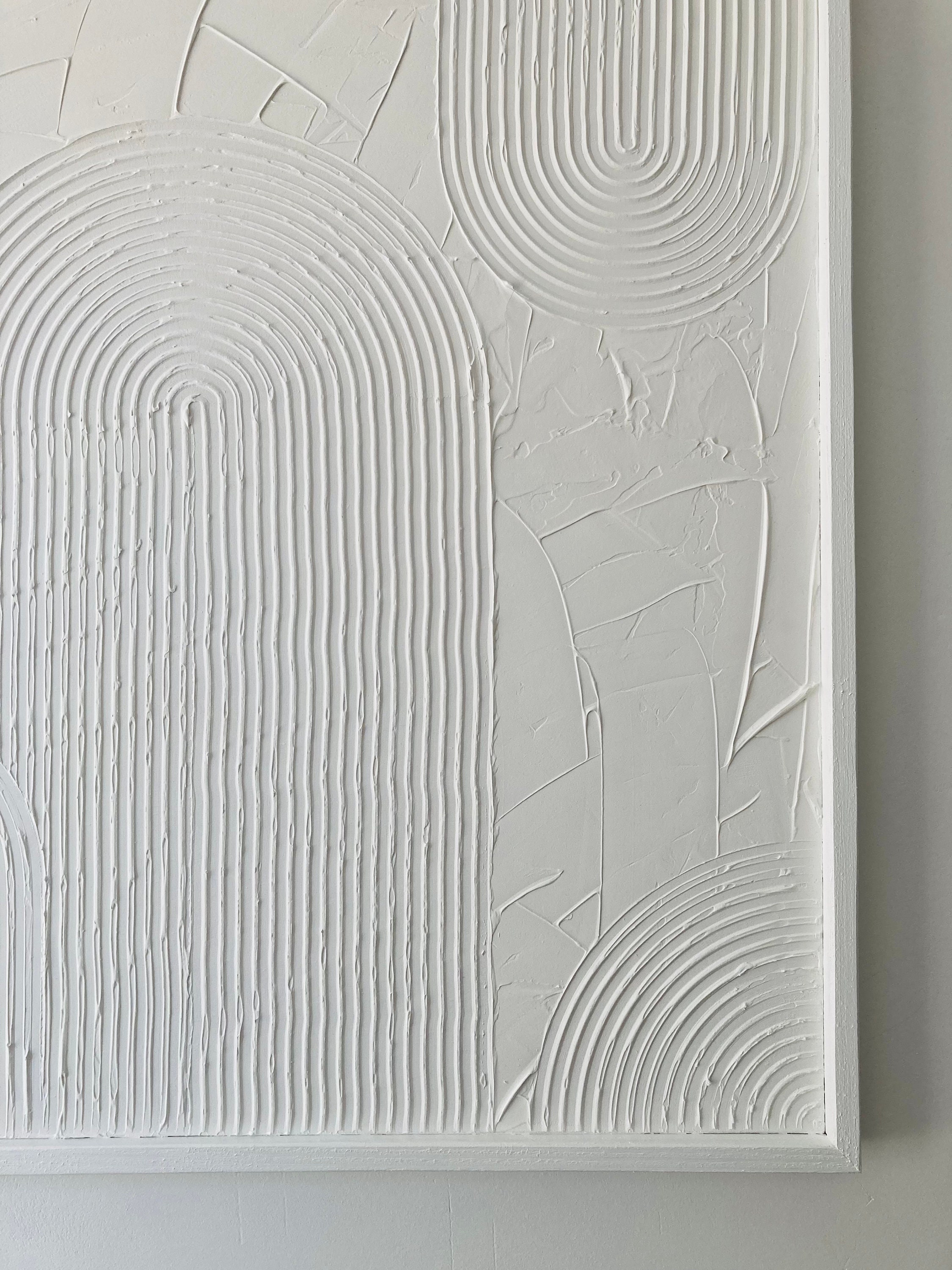 White Textured Rainbow Wall Art Arch Textured Abstract - Etsy