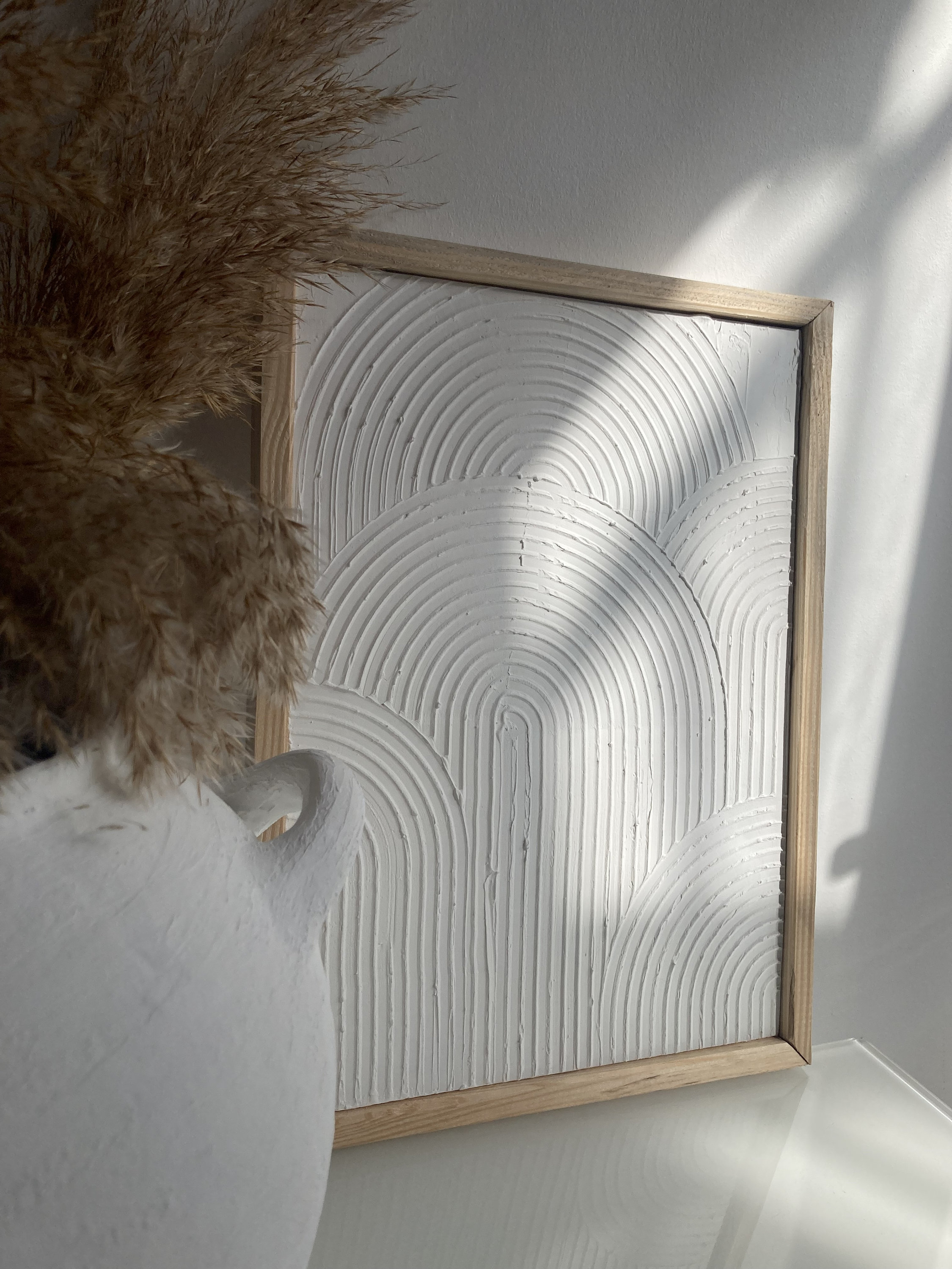 White Textured Rainbow Plaster Wall Art Arch Abstract Plaster - Etsy Canada