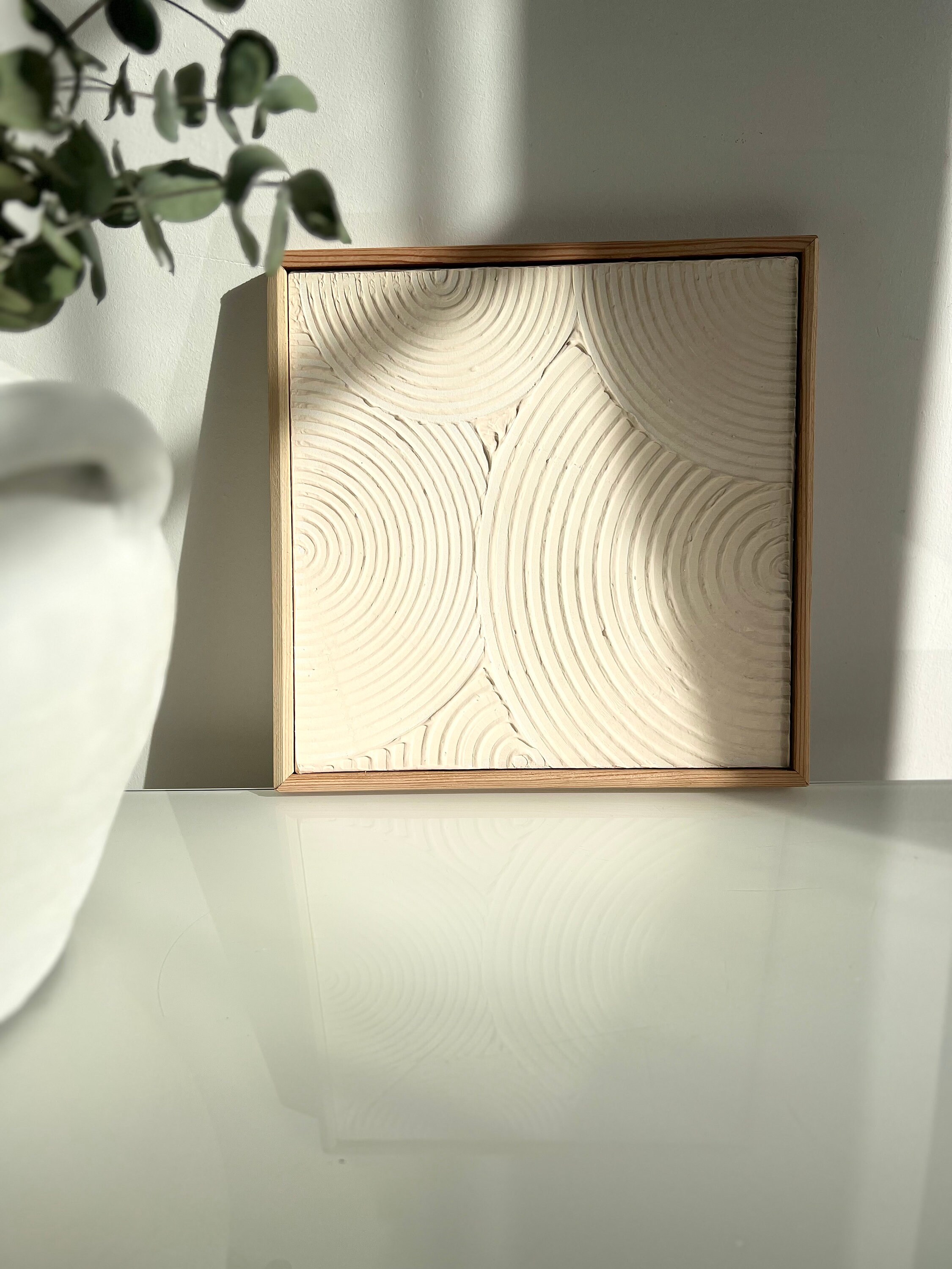 Beige Textured Arch Art, Arch Abstract Plaster Painting, Minimalist ...