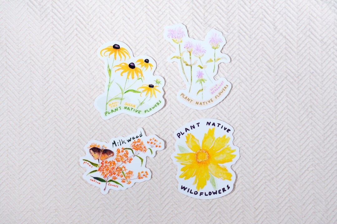 Northeast Wildflower Sticker Pack: Glossy Vinyl Decals, Gardener Gift ...