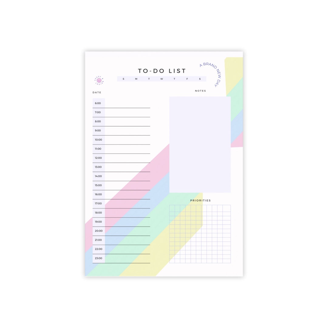 Lilac Candy Stripes DAILY PLANNER Post-it® Note Pads, Organizing, Desk ...