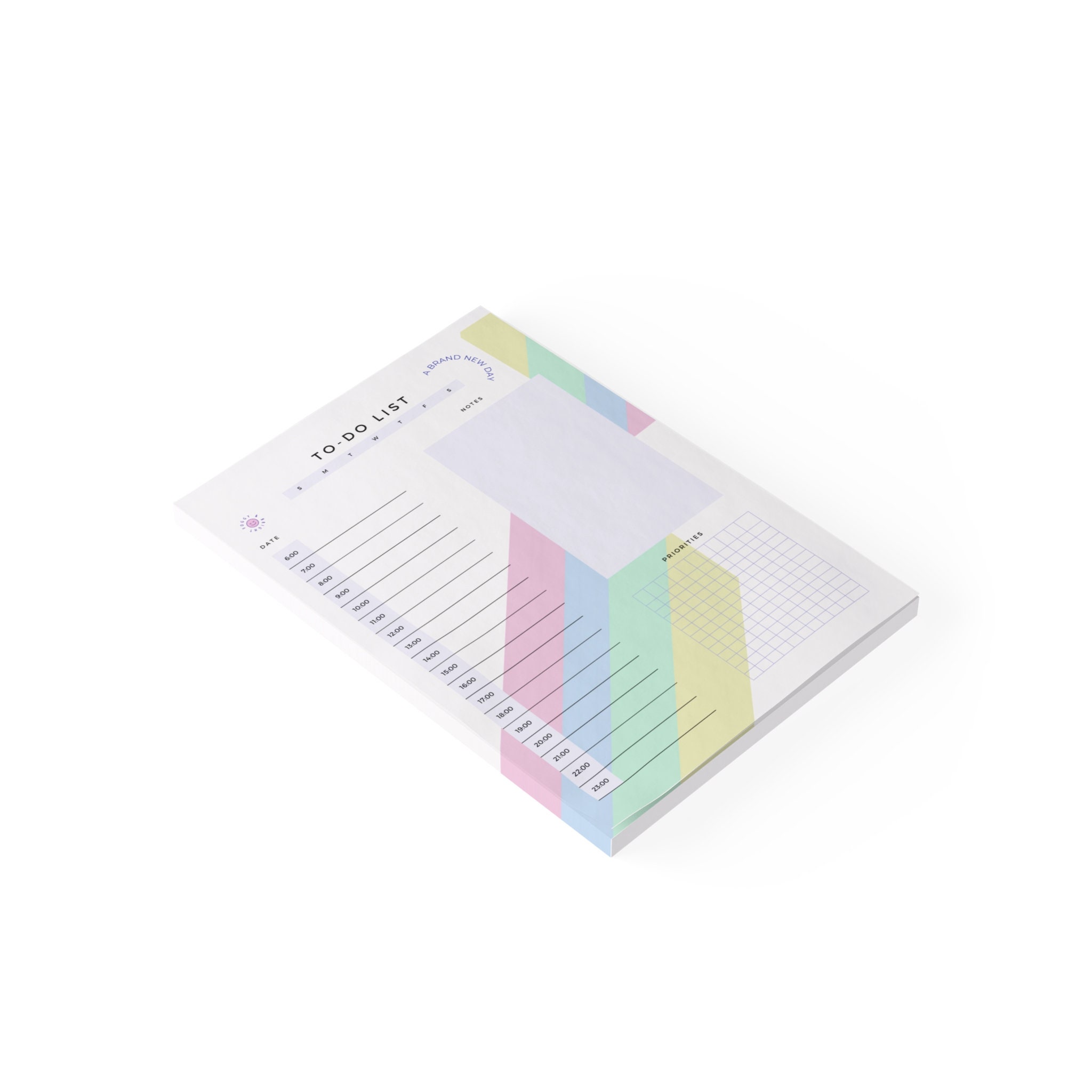 Lilac Candy Stripes DAILY PLANNER Post-it® Note Pads, Organizing, Desk ...