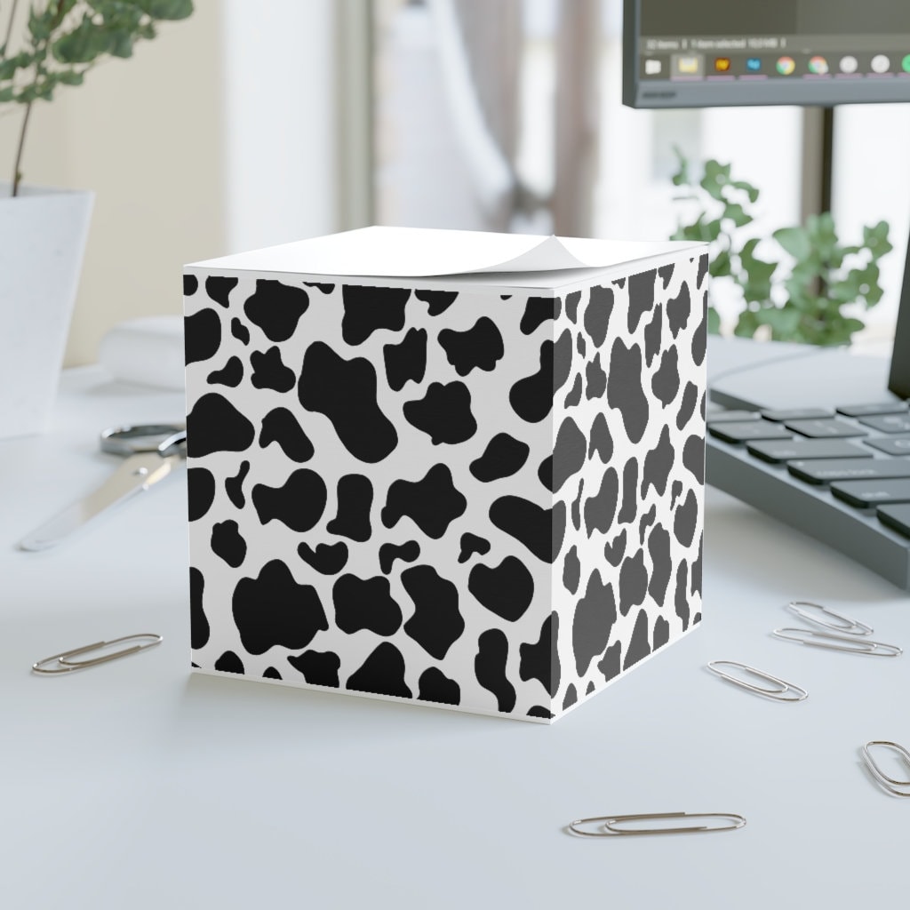 Cow Print Note Cube, Gifts for Friends, Desk Decor, Gifts for Co-worker ...
