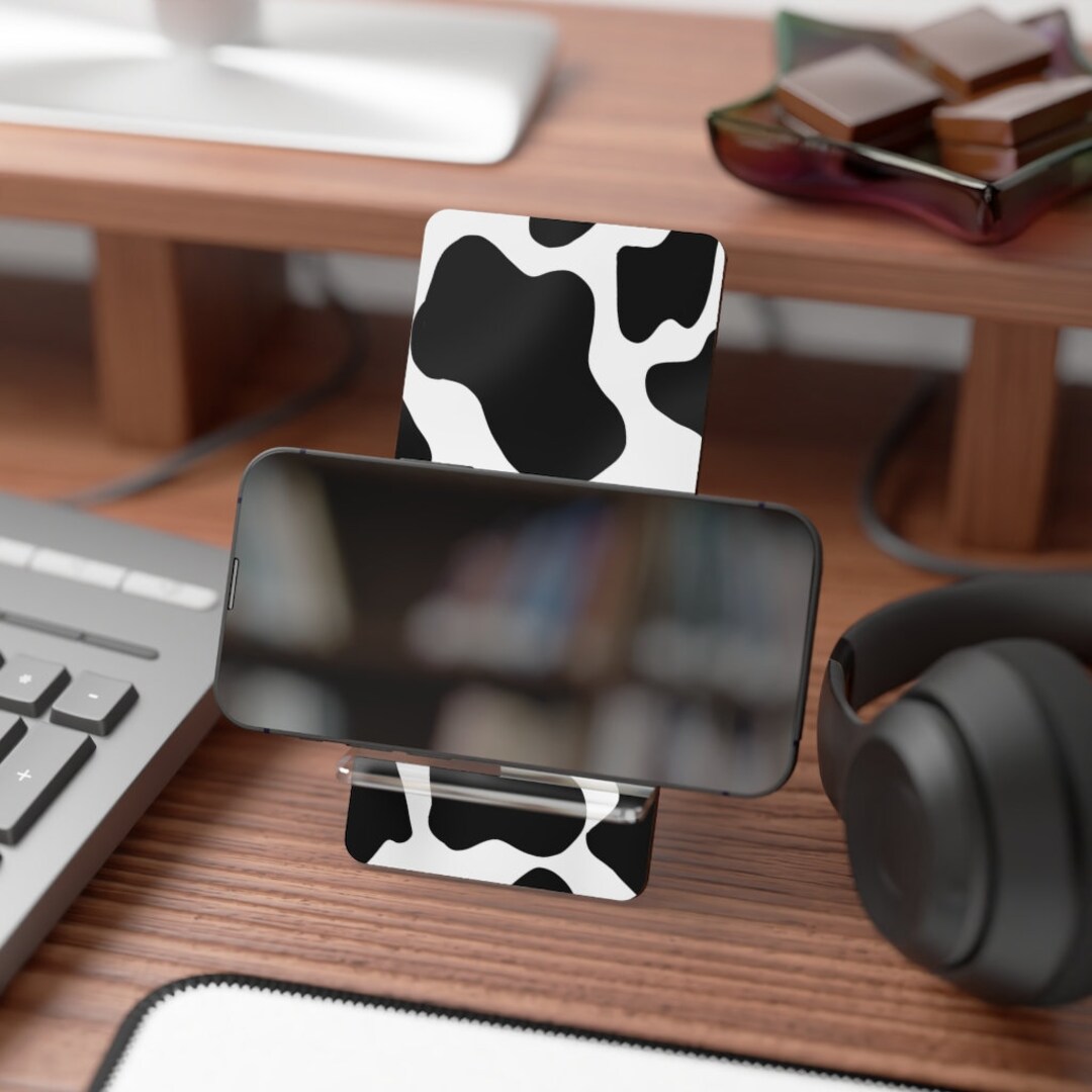 Cow Print Phone Stand, Mobile Display Stand for Smartphones, Phone ...