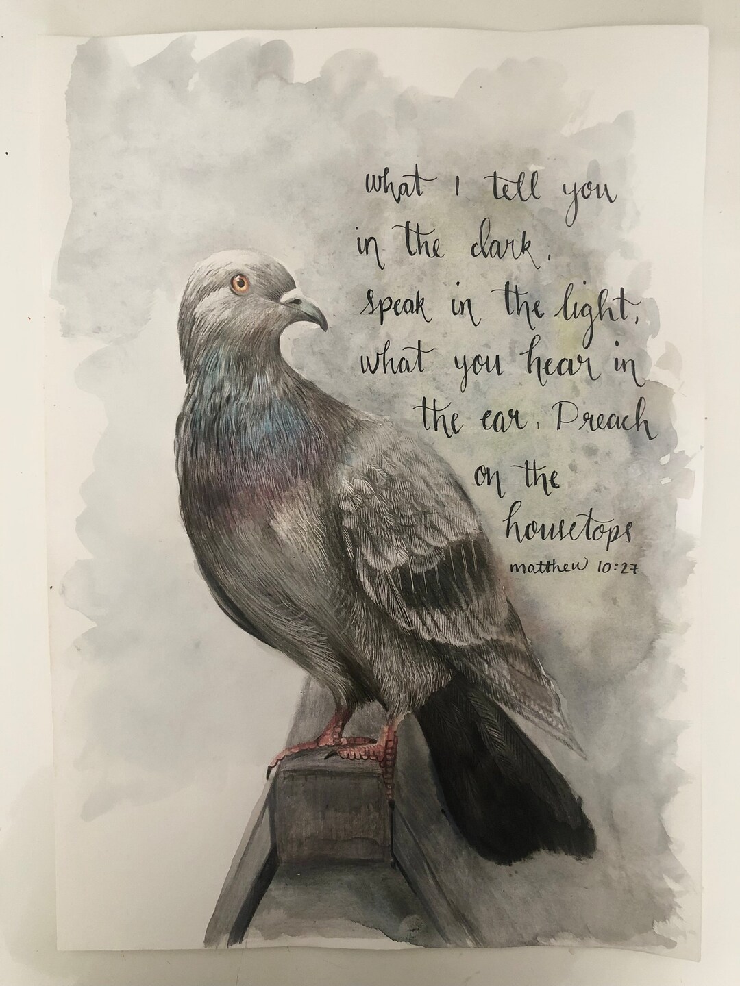 Original Coloured Pencil Drawing With Scripture - Etsy