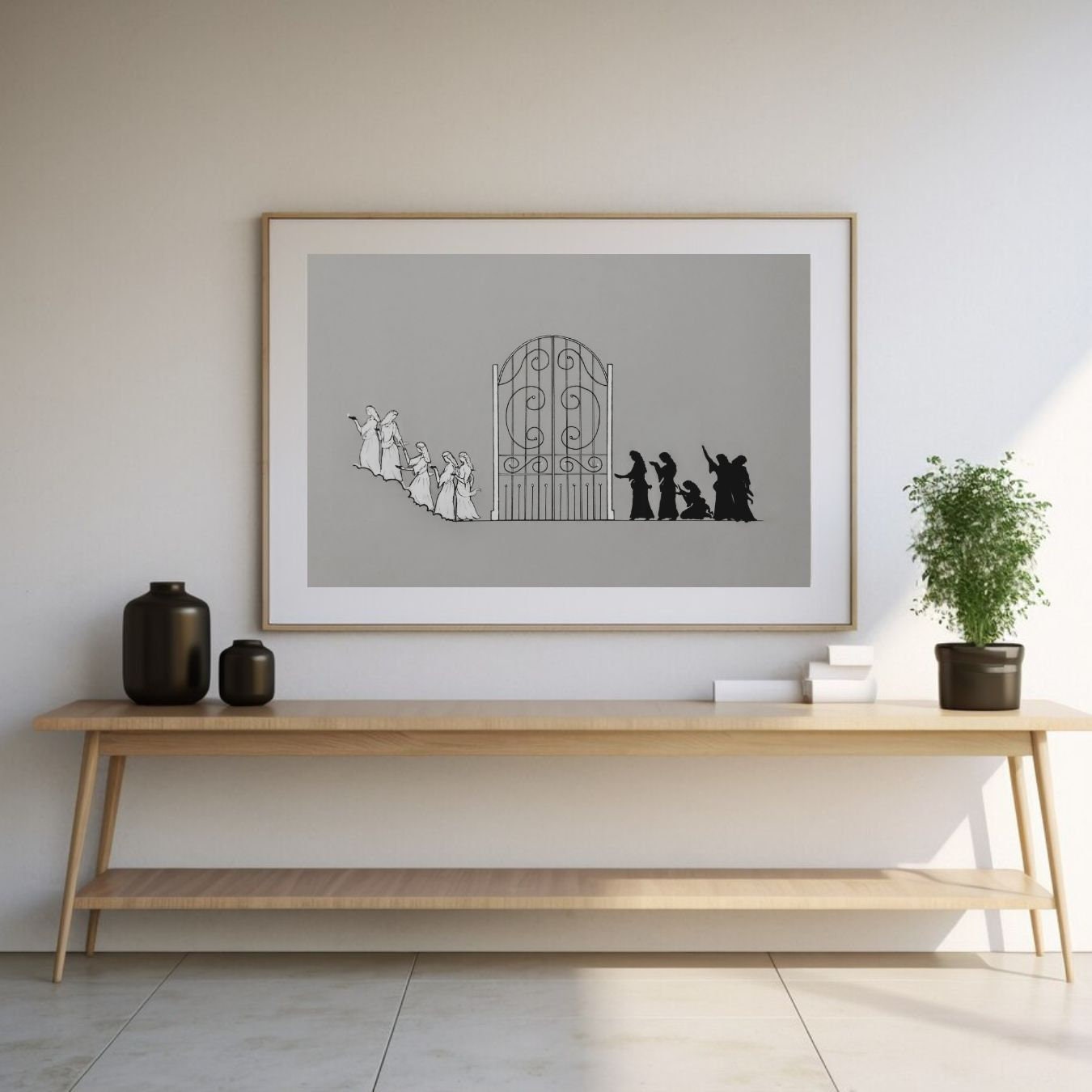 The Parable of the Ten Virgins, Modern Christian Line Art, Bible Verse ...