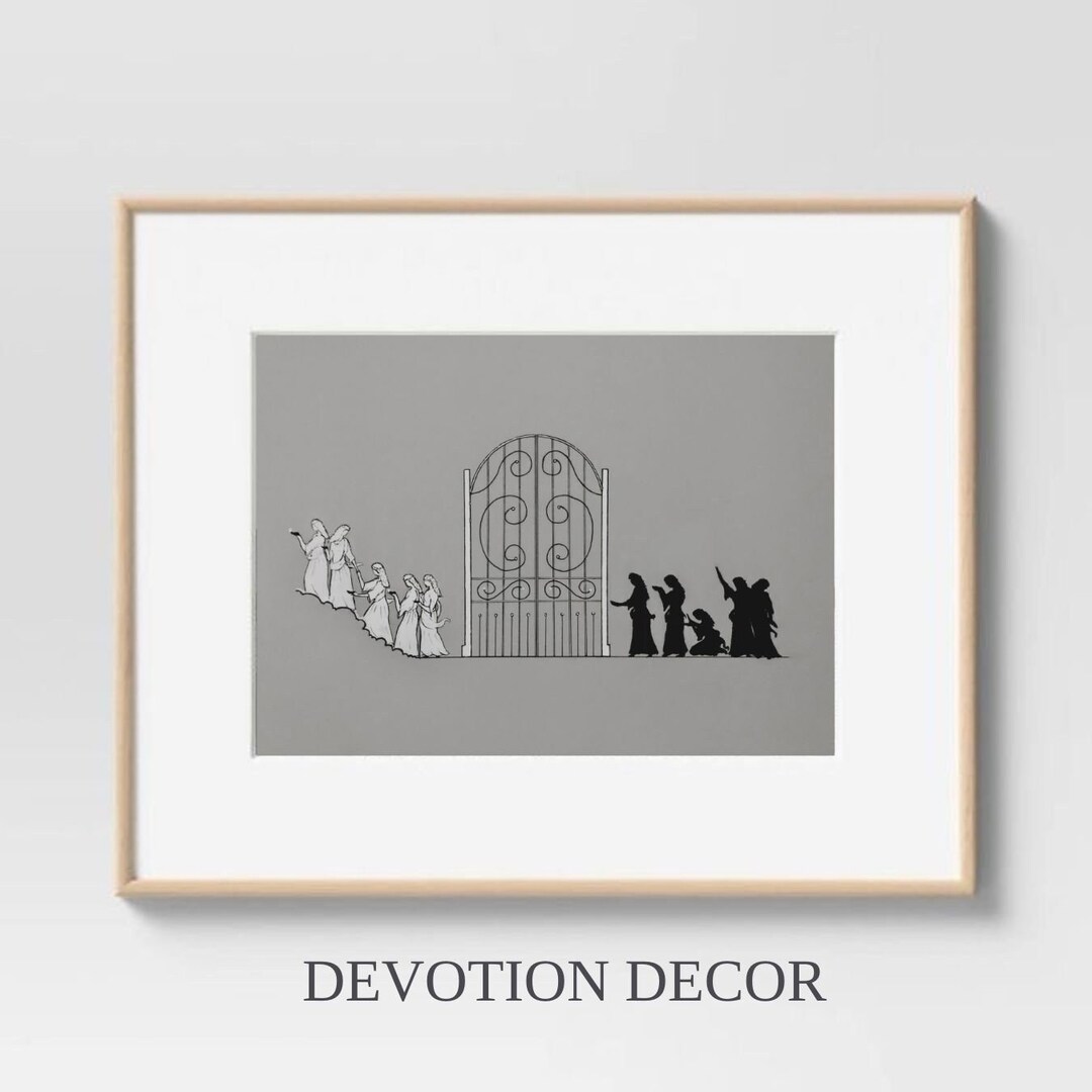 The Parable of the Ten Virgins, Modern Christian Line Art, Bible Verse ...