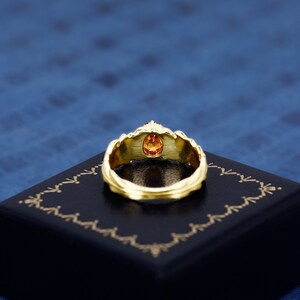 Oval Cut Lab Created Orange Sapphire K Solid Gold Ring for Women ...