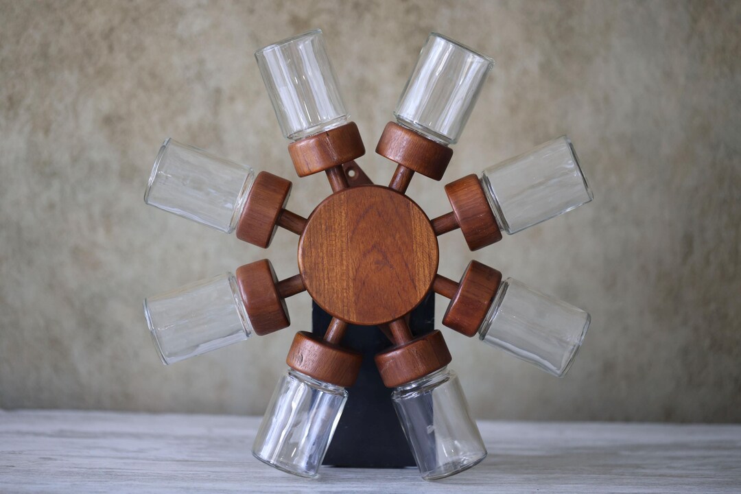 Digsmed Rotating Spice Wheel in Teak Vintage MCM Spice Wheel Danmark ...