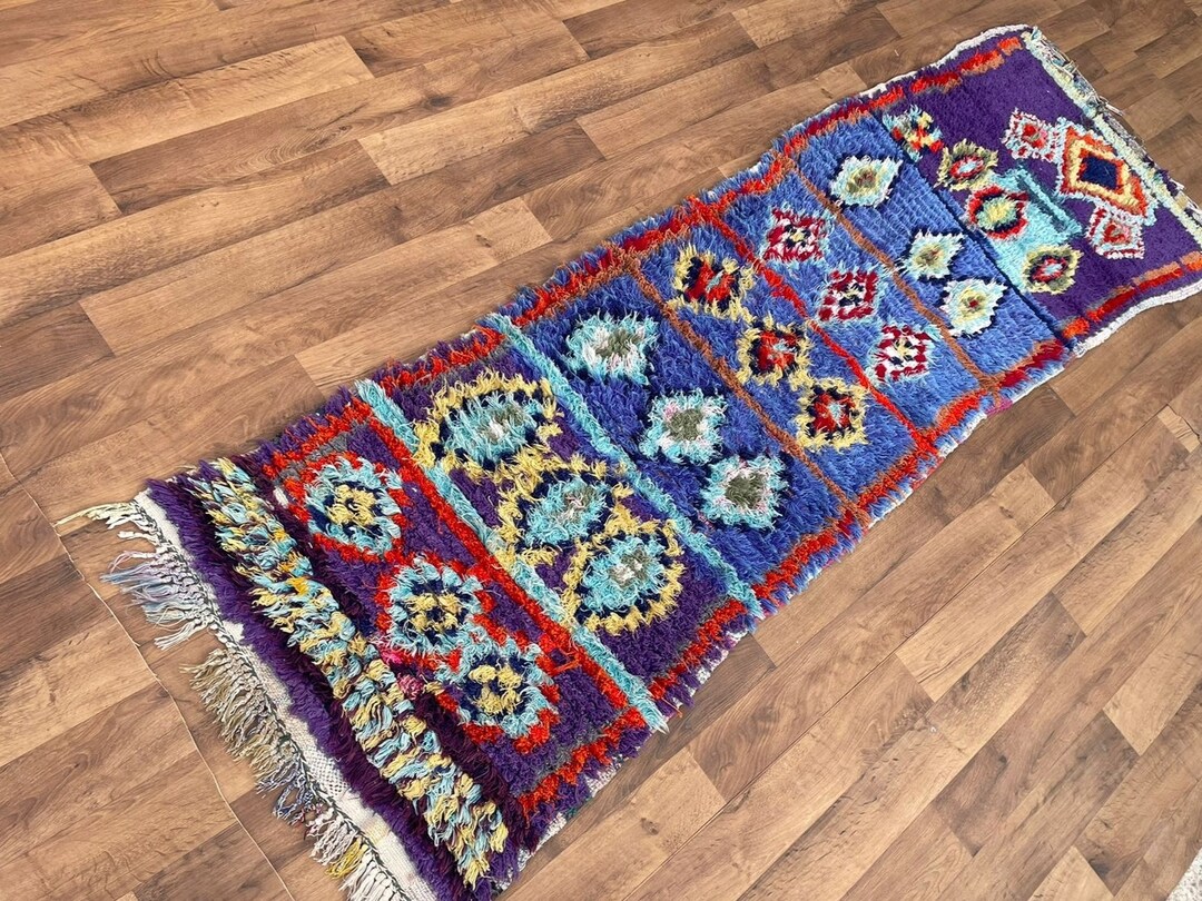 2,7x8,5 Feet Vintage Berber Rug, Runner Boujaad Rug, 82x237cm - Etsy