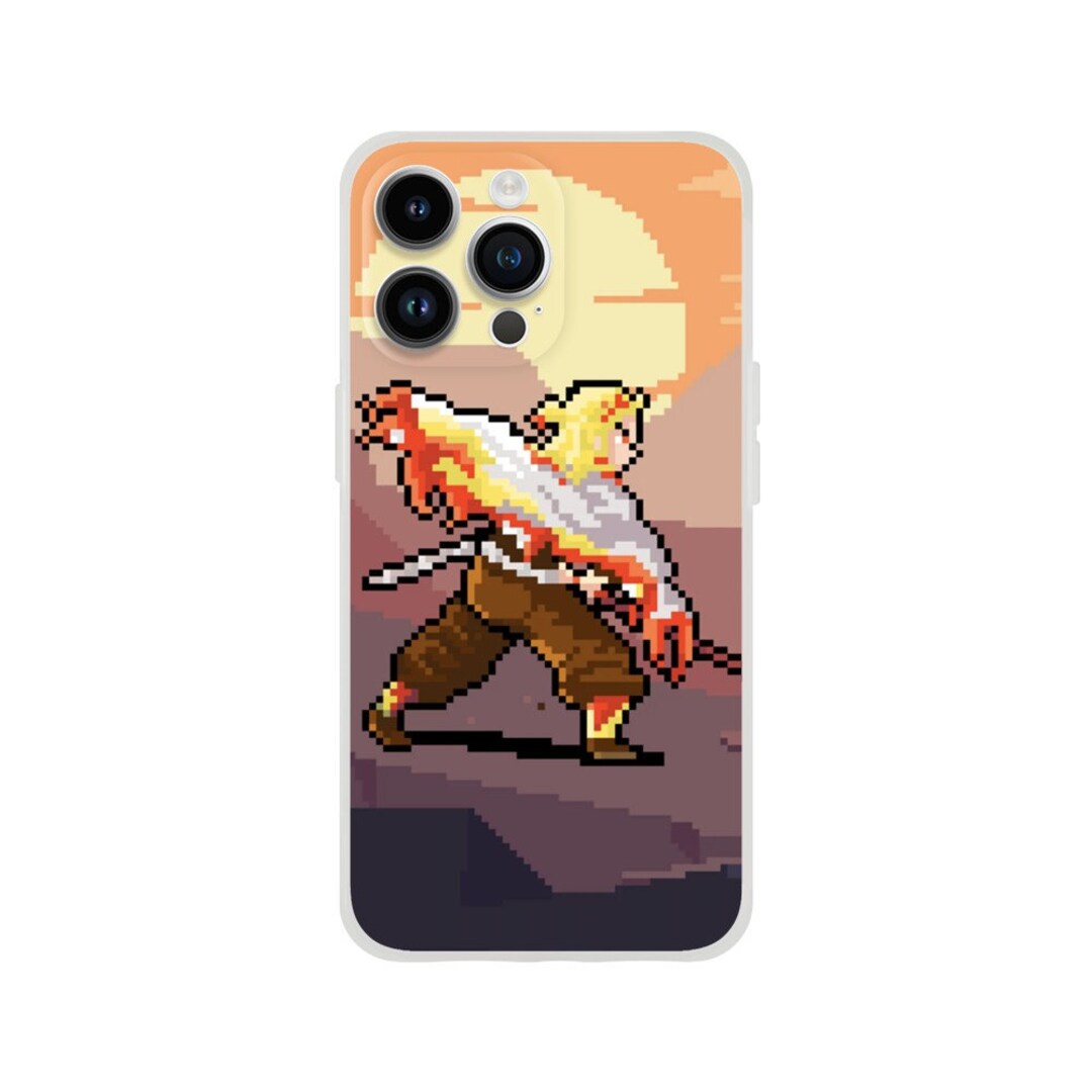 FLAME PILLAR Retro Inspired Pixel Art Flexi Phone Case | Cute Cartoon ...