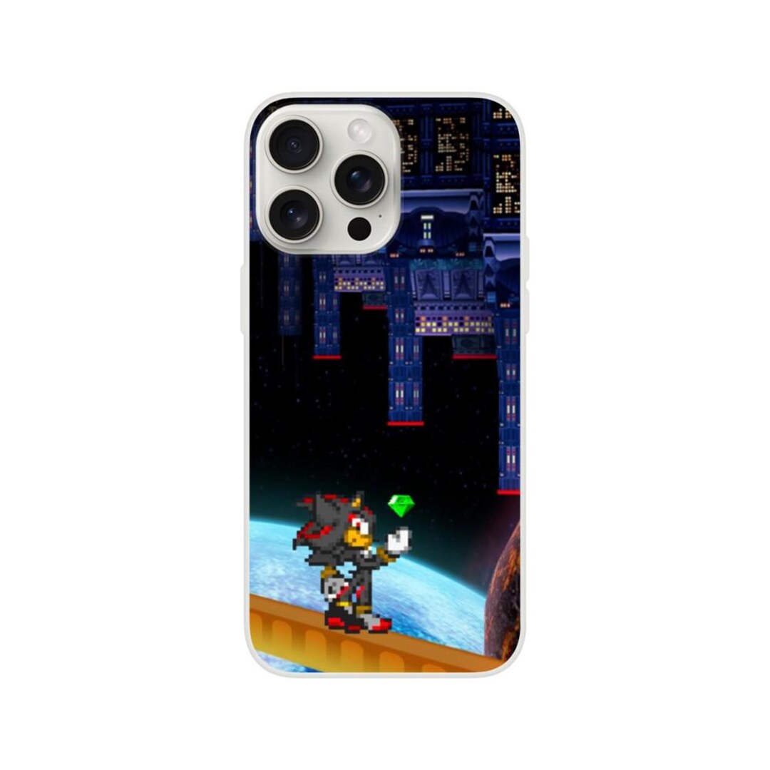 BLACK HEDGEHOG Retro Inspired Pixel Art Flexi Phone Case | Cute Cartoon ...