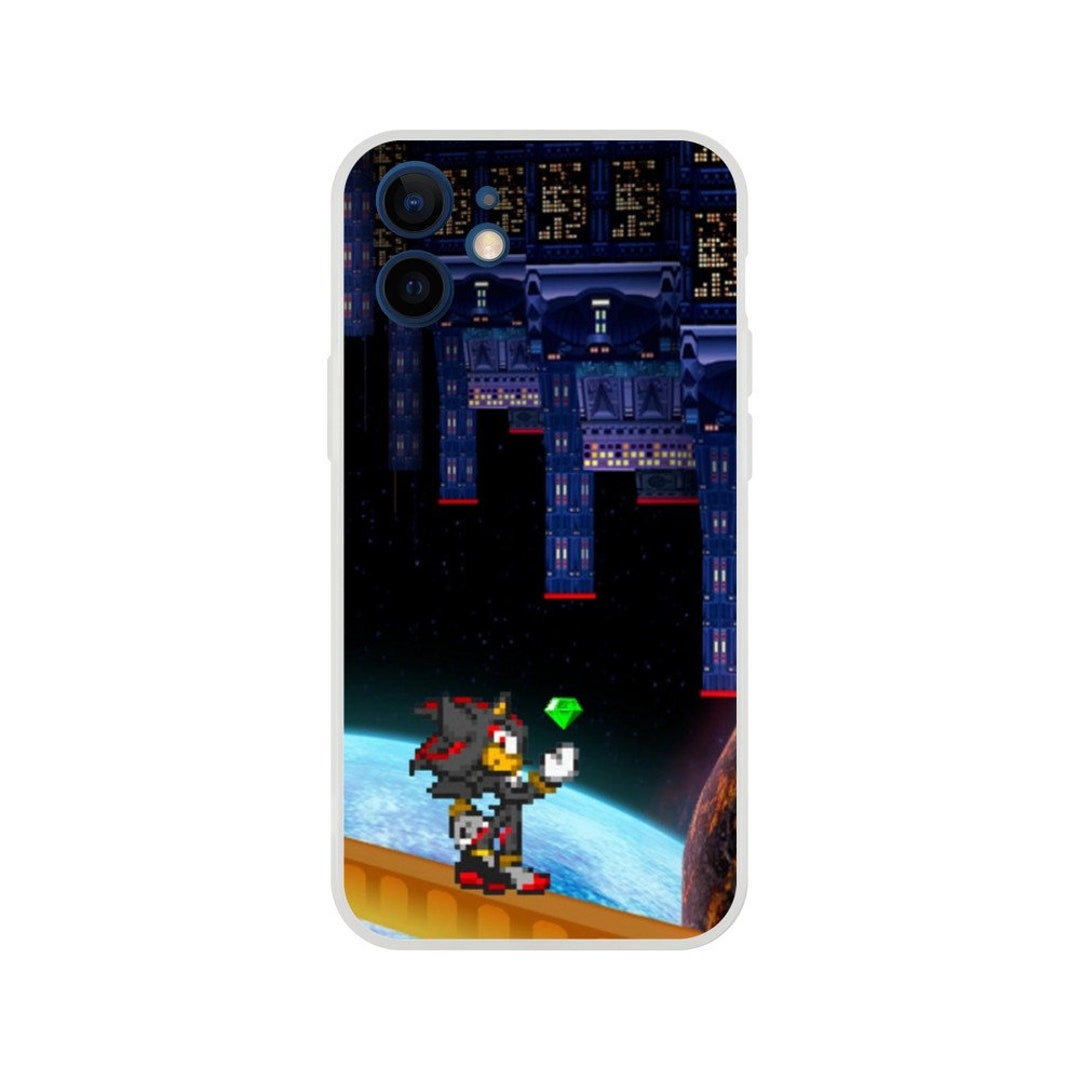 BLACK HEDGEHOG Retro Inspired Pixel Art Flexi Phone Case Cute Cartoon ...