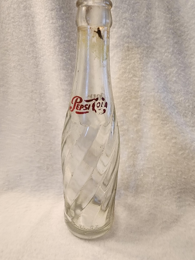 Vintage Pepsi Soda Bottle, Glass Bottle, Collectible Glass, Old Bottle ...