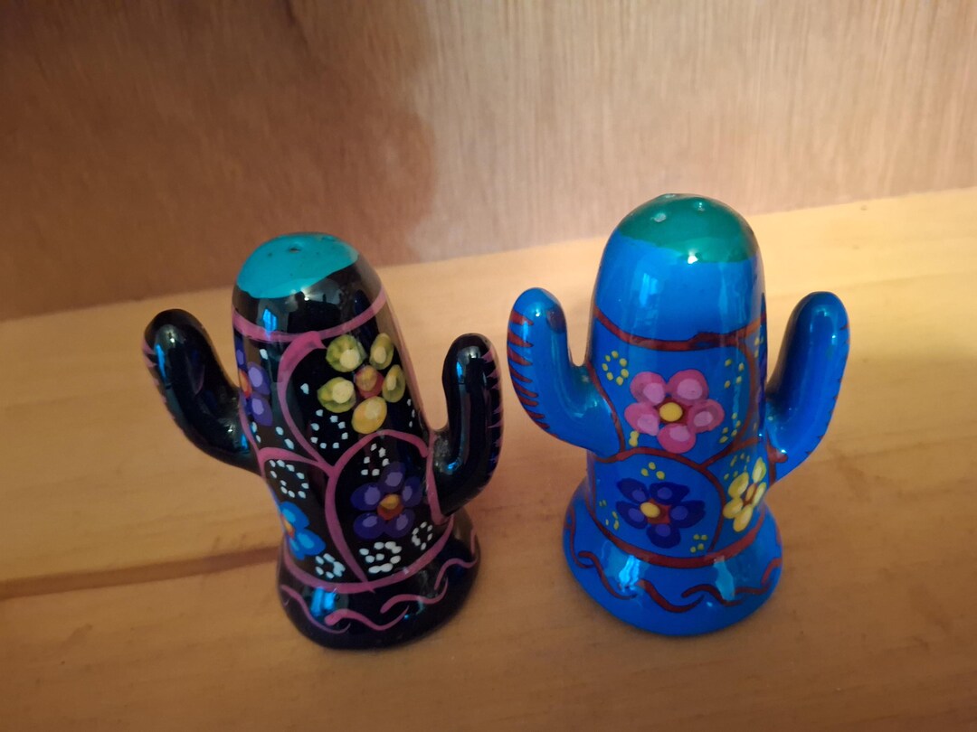Vintage, Ceramic, Mexican Style, Cactus, Collectible Salt and Pepper ...