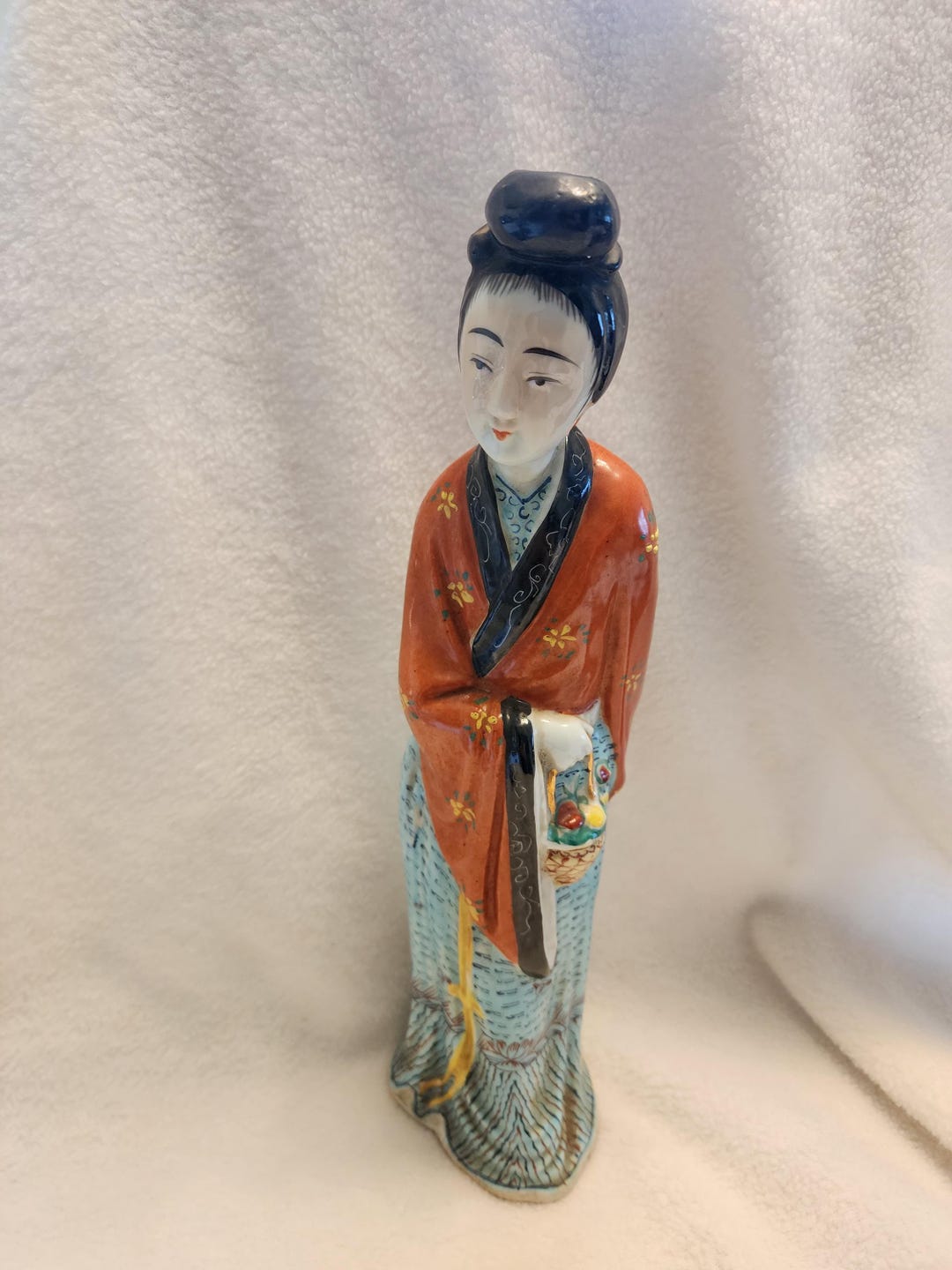 Large Vintage Japanese Geisha Figurine, Porcelain, Beautifully Painted ...