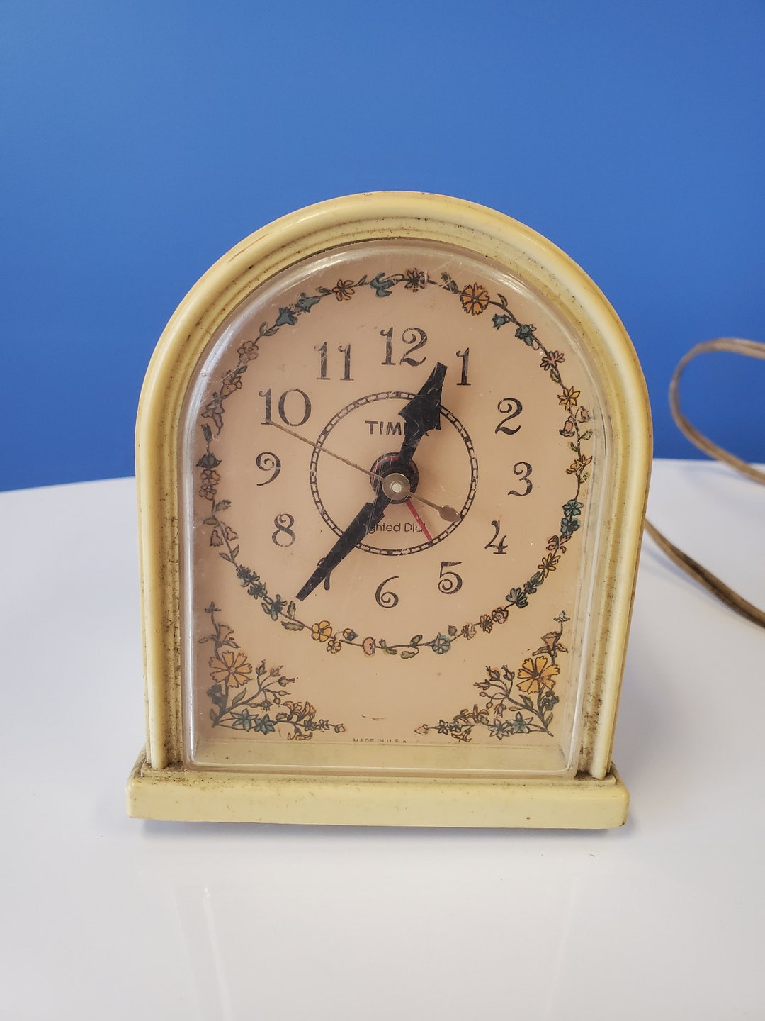 Vintage GE General Electric Dome Clock Flowers, Model 7404-4A, Made in ...