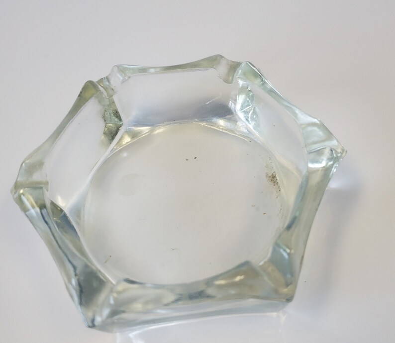Vintage Clear Glass Ashtray, Diner Style Ashtray, Hexagon Shaped ...