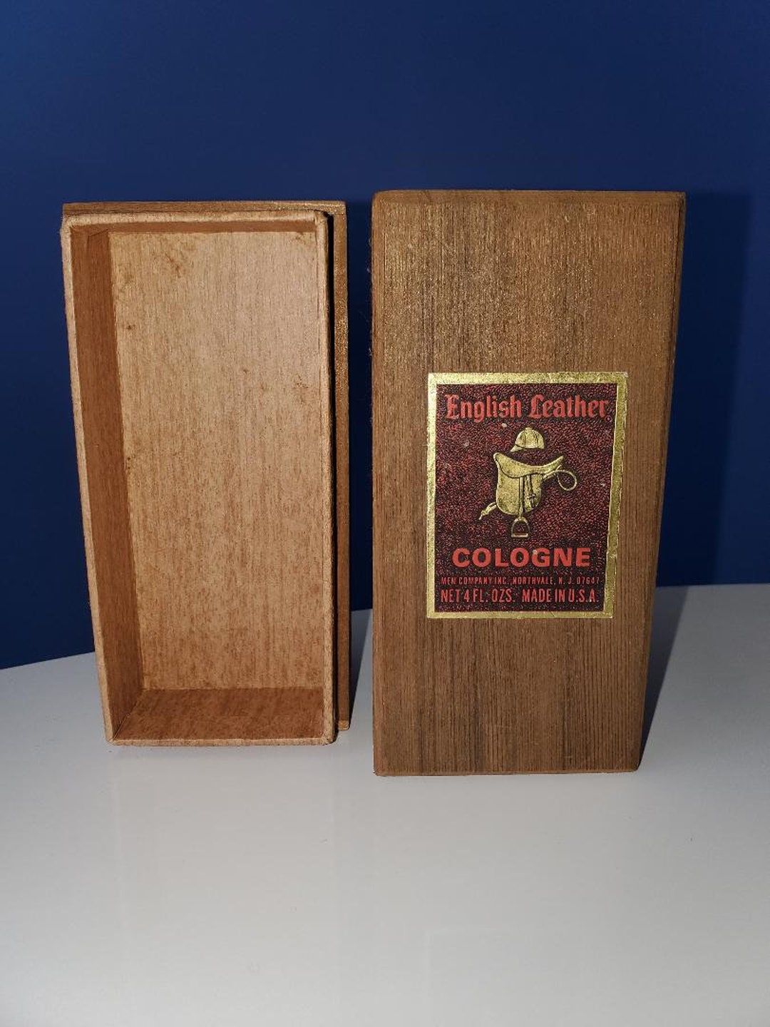 Vintage English Leather Cologne Box, Collectible Storage Box, Wooden ...