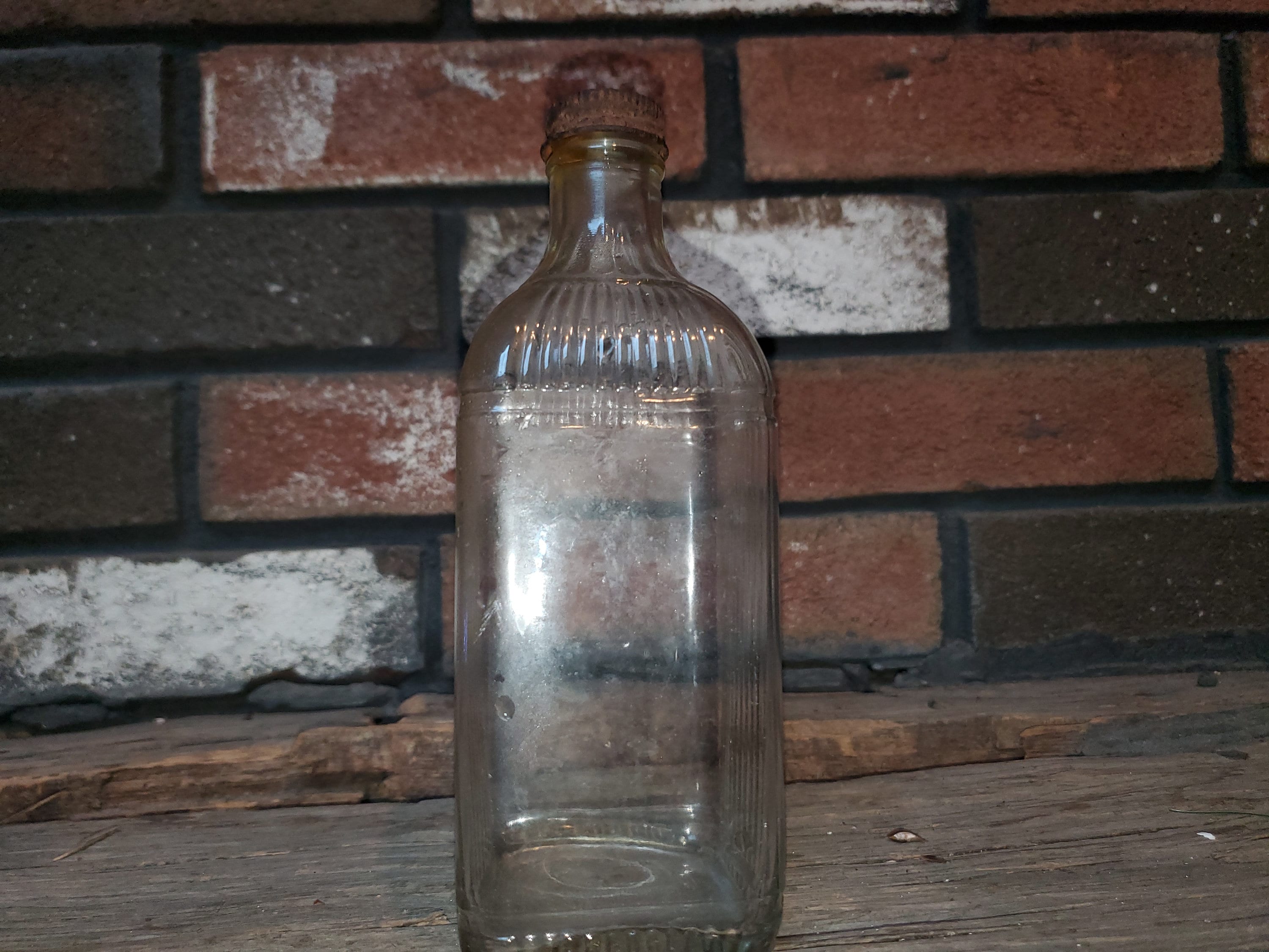 Vintage Bottle, Antique Medicine Bottle, Ridged Glass Bottle - Etsy
