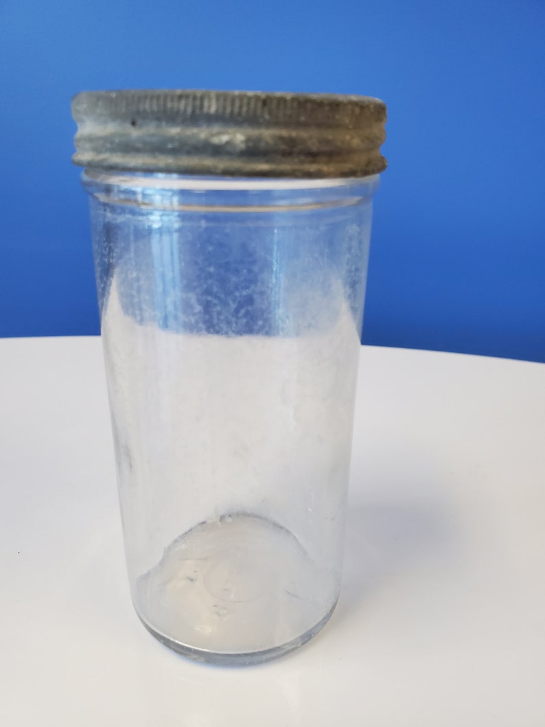 Old Jar, Vintage Jar With Lid, Clear Glass Jar, Farmhouse Decor, Rustic ...