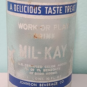 Mil-kay Glass Bottle, Vintage Drink Bottle, Citrus Fruit Beverage ...
