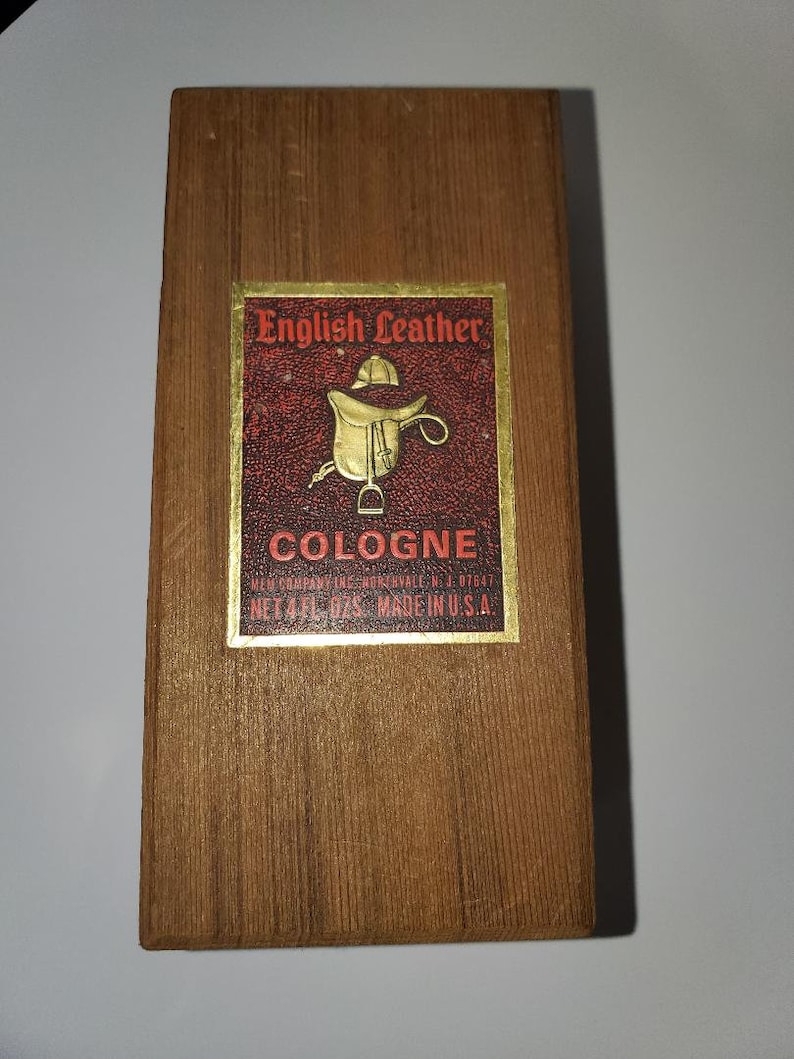 Vintage English Leather Cologne Box, Collectible Storage Box, Wooden ...