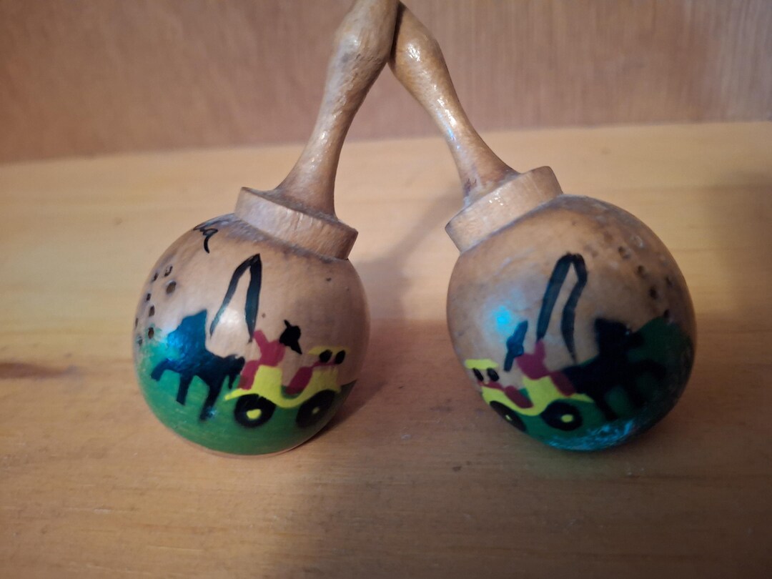 Vintage, Wooden, Souvenir, Novelty, Painted, Bermuda Salt and Pepper ...