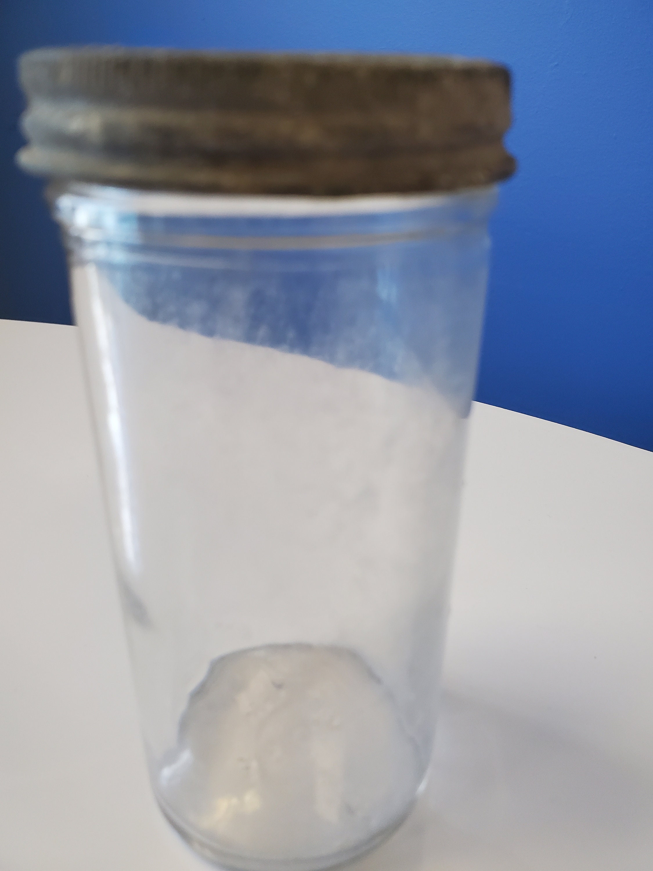 Old Jar, Vintage Jar With Lid, Clear Glass Jar, Farmhouse Decor, Rustic ...