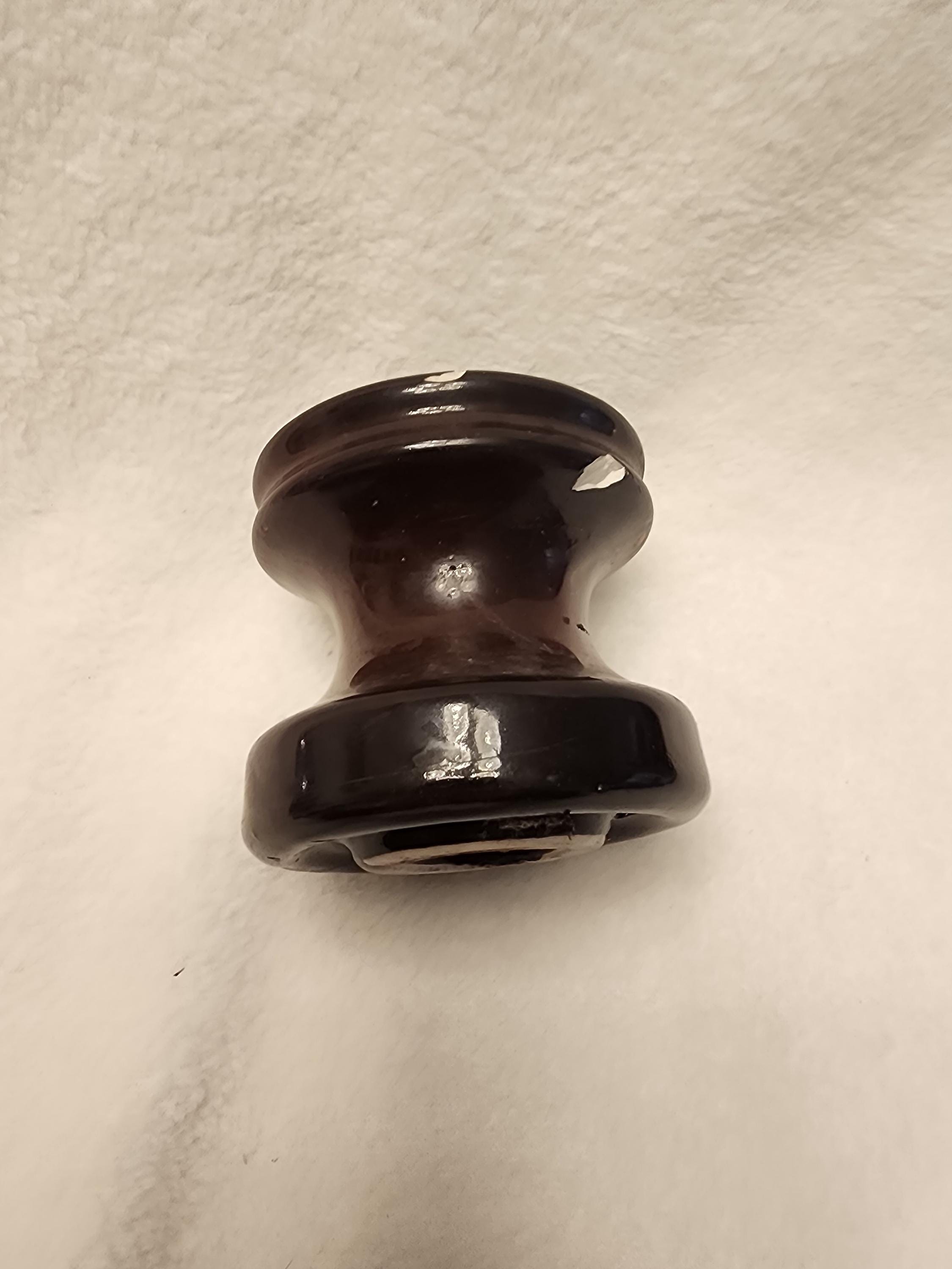 Vintage Brown Porcelain Electrical Insulator, Industrial Chic ...