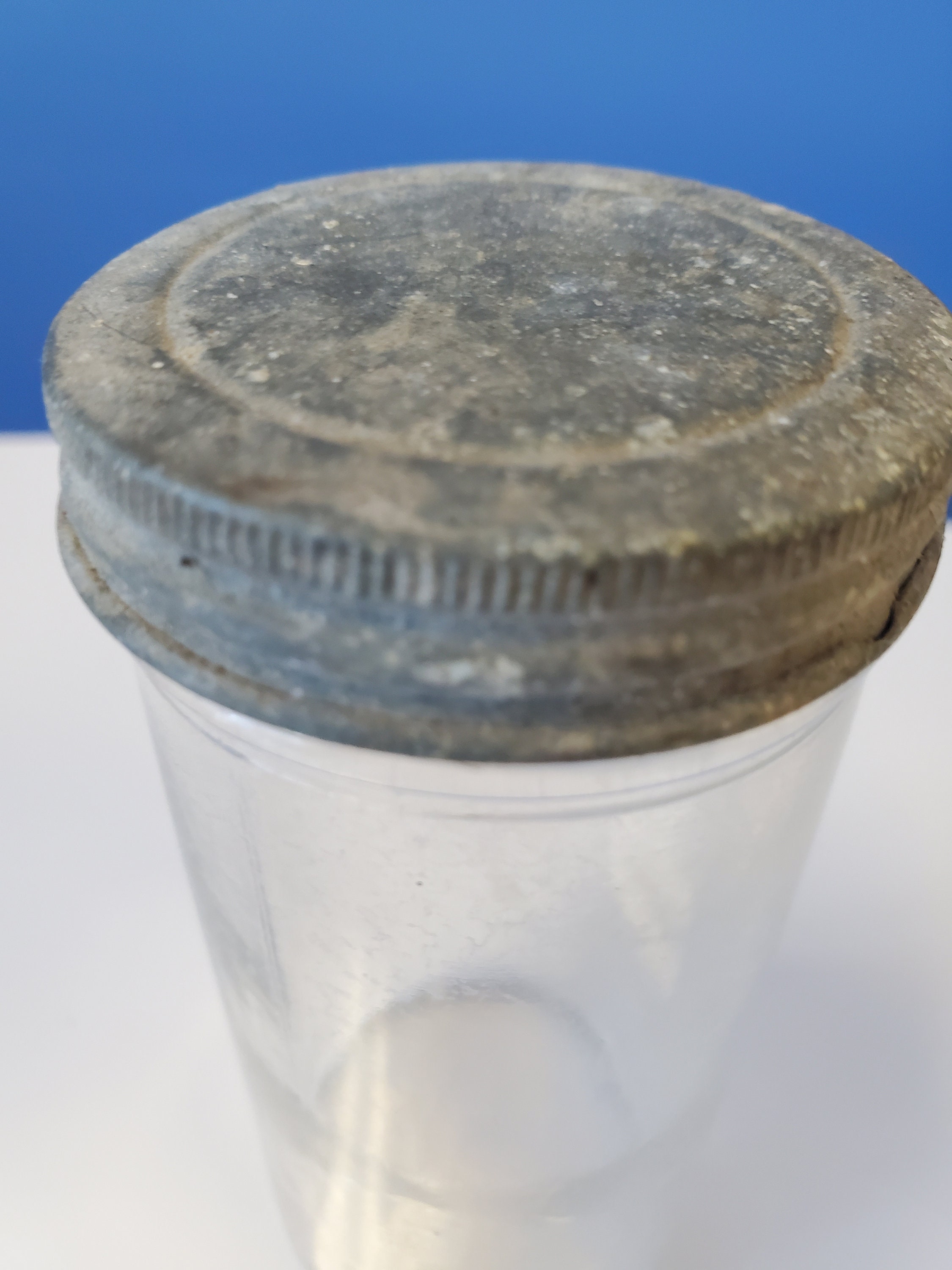 Old Jar, Vintage Jar With Lid, Clear Glass Jar, Farmhouse Decor, Rustic ...