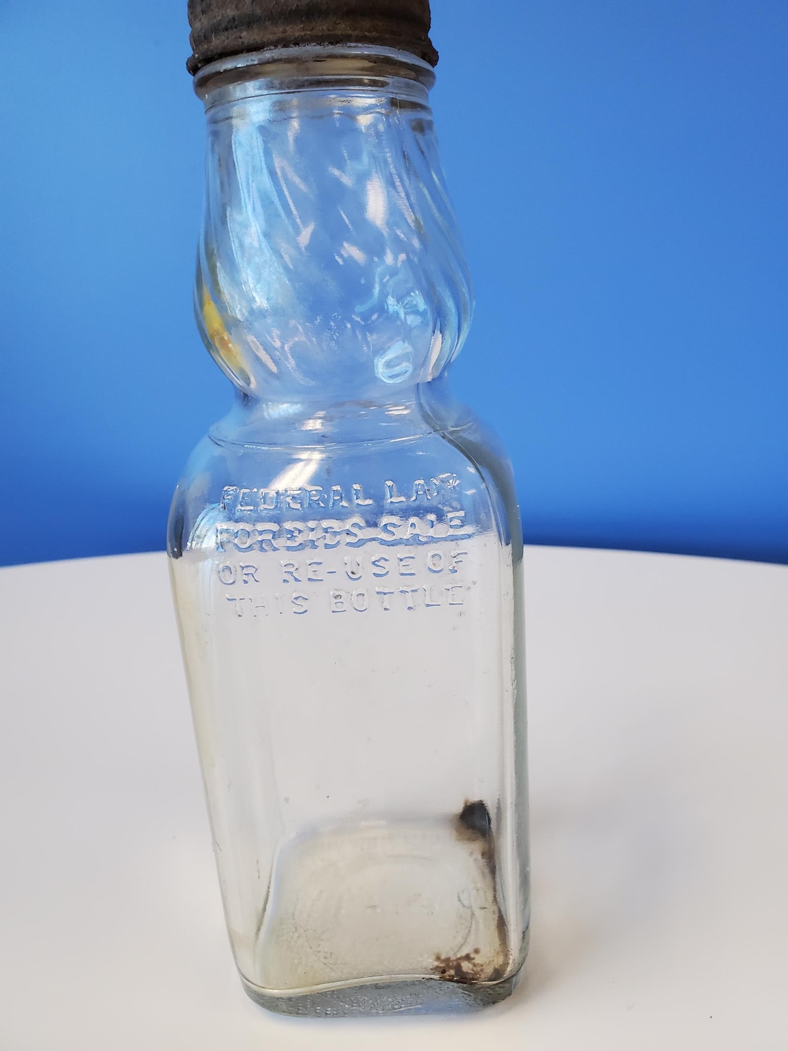 Vintage One-pint Glass Bottle, Collectible, Clear Glass, Farmhouse ...
