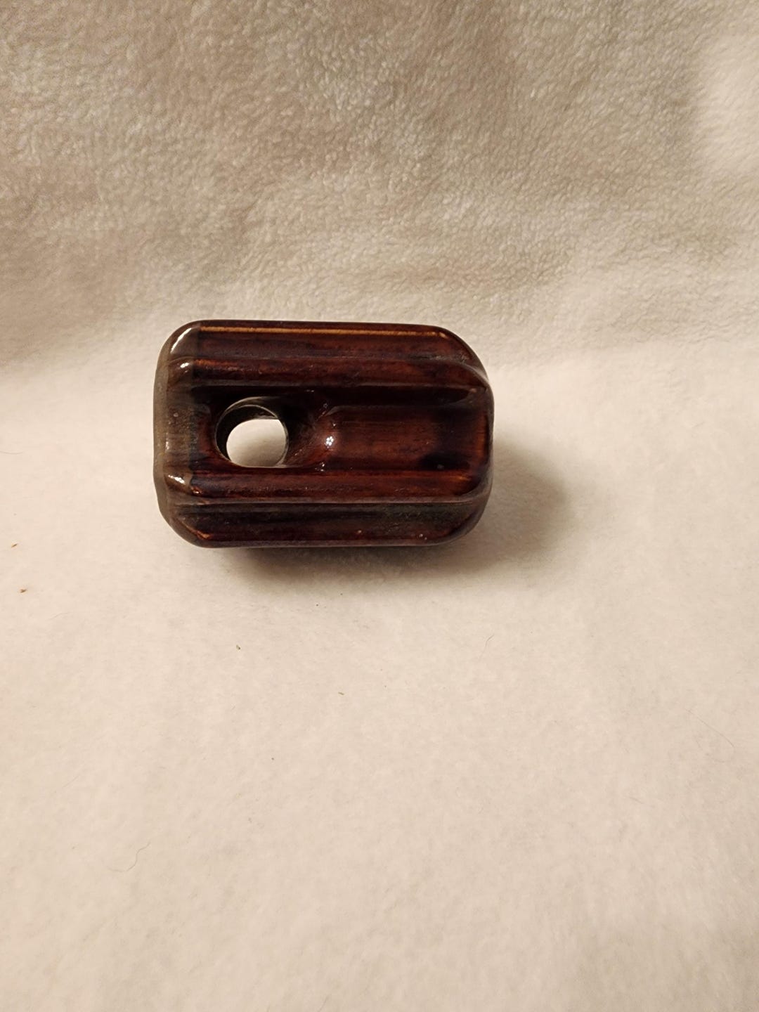 Vintage Brown Porcelain Guy Strain Insulator, Industrial Decor, Unique ...