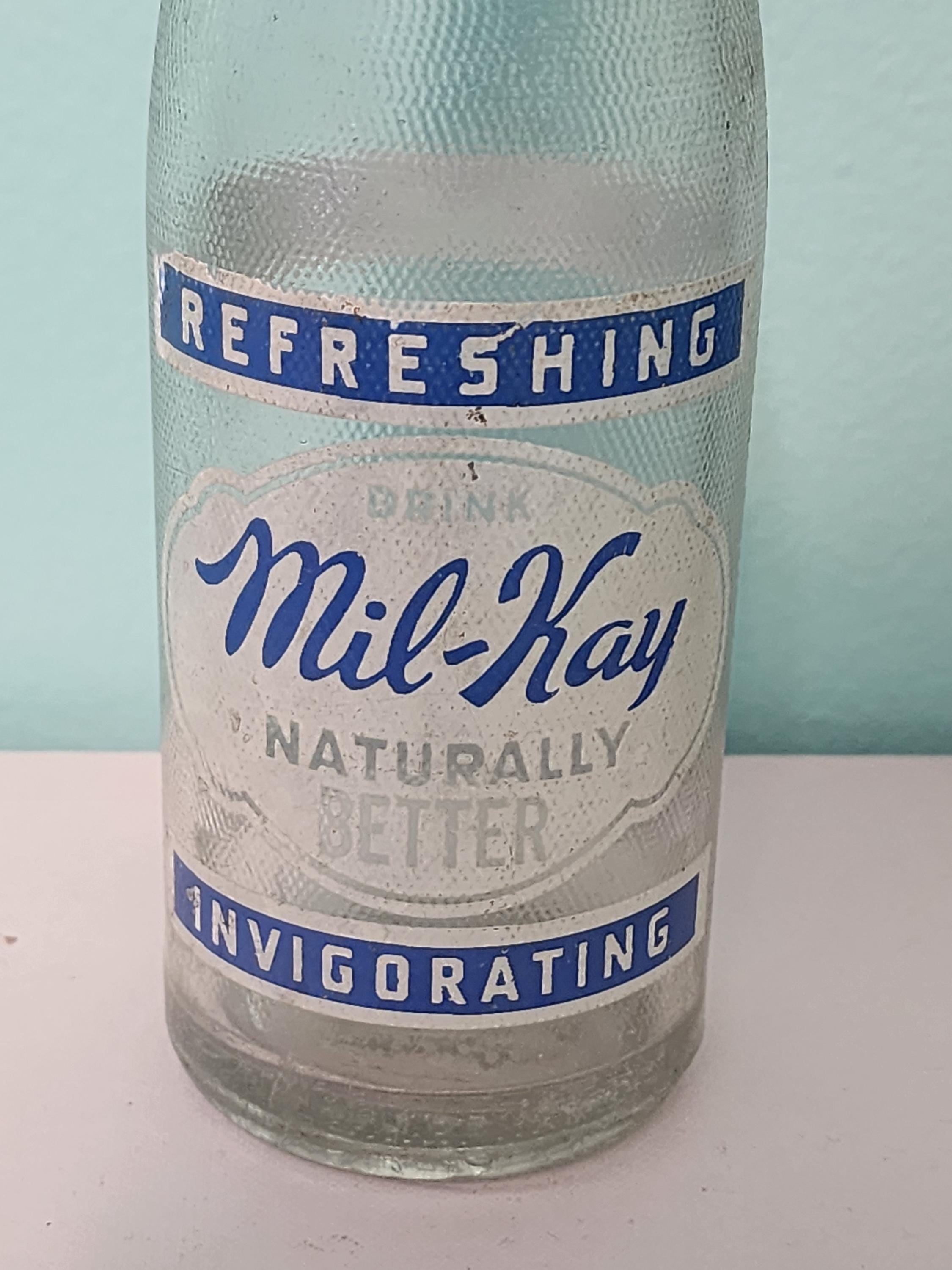 Mil-kay Glass Bottle, Vintage Drink Bottle, Citrus Fruit Beverage ...