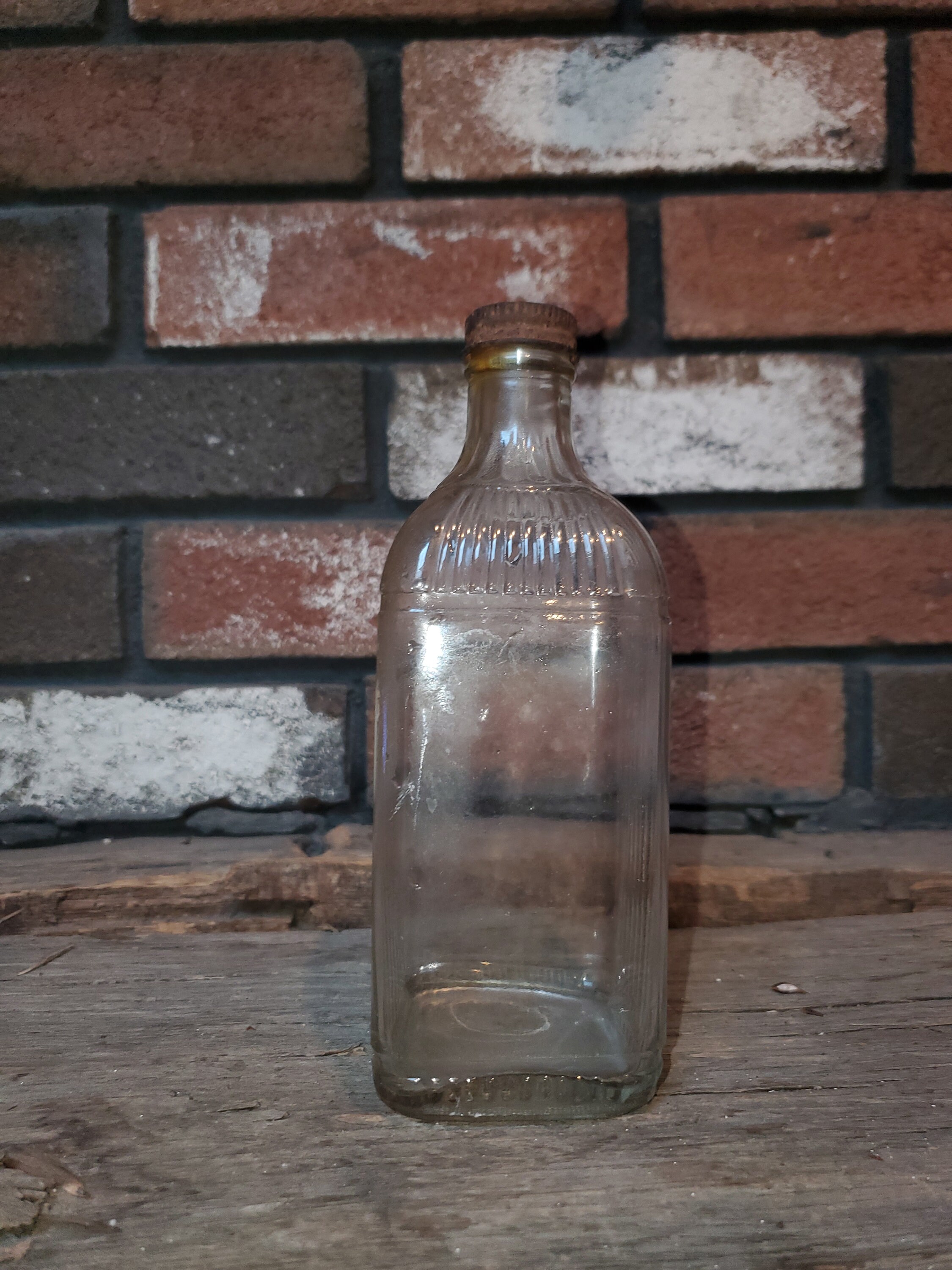 Vintage Bottle, Antique Medicine Bottle, Ridged Glass Bottle - Etsy