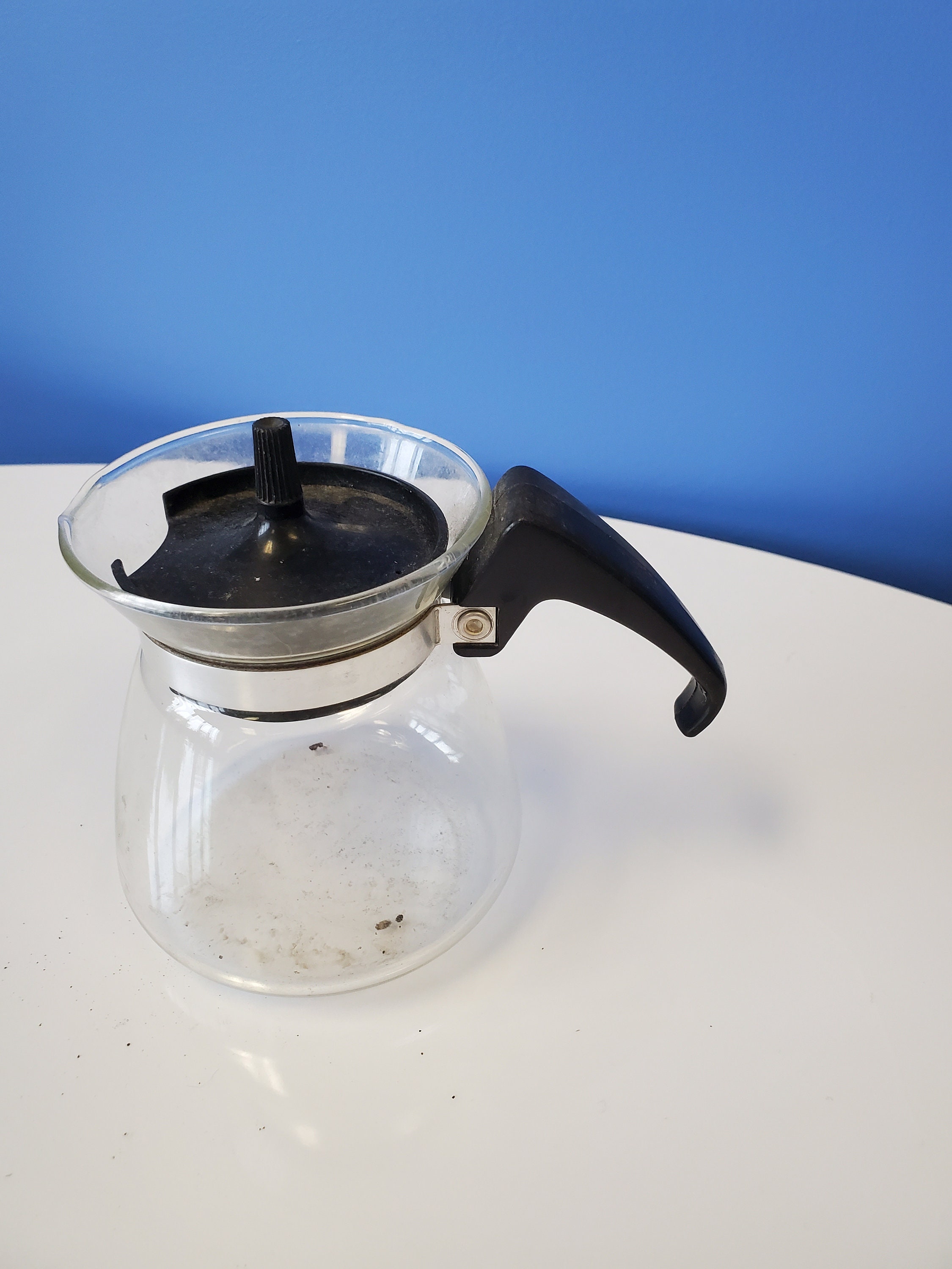 4" Mini PYREX 802 Corning Single Serving Coffee Tea Pot Carafe With Lid ...