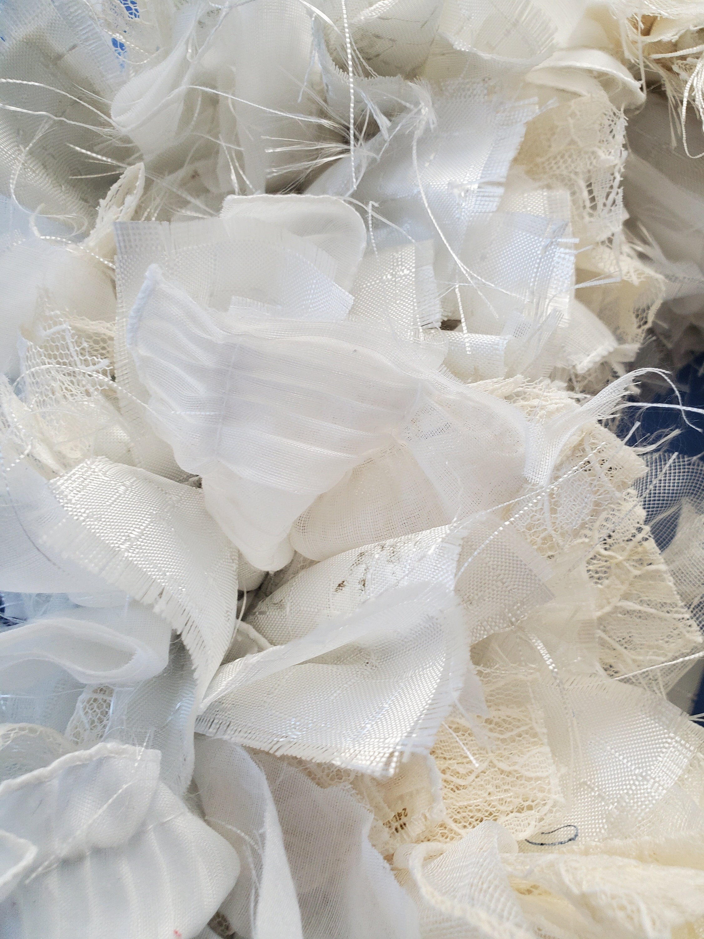 White Scrap Wreath, Wedding Rag Wreath, Fabric and Lace Wreath, 12 Inch ...