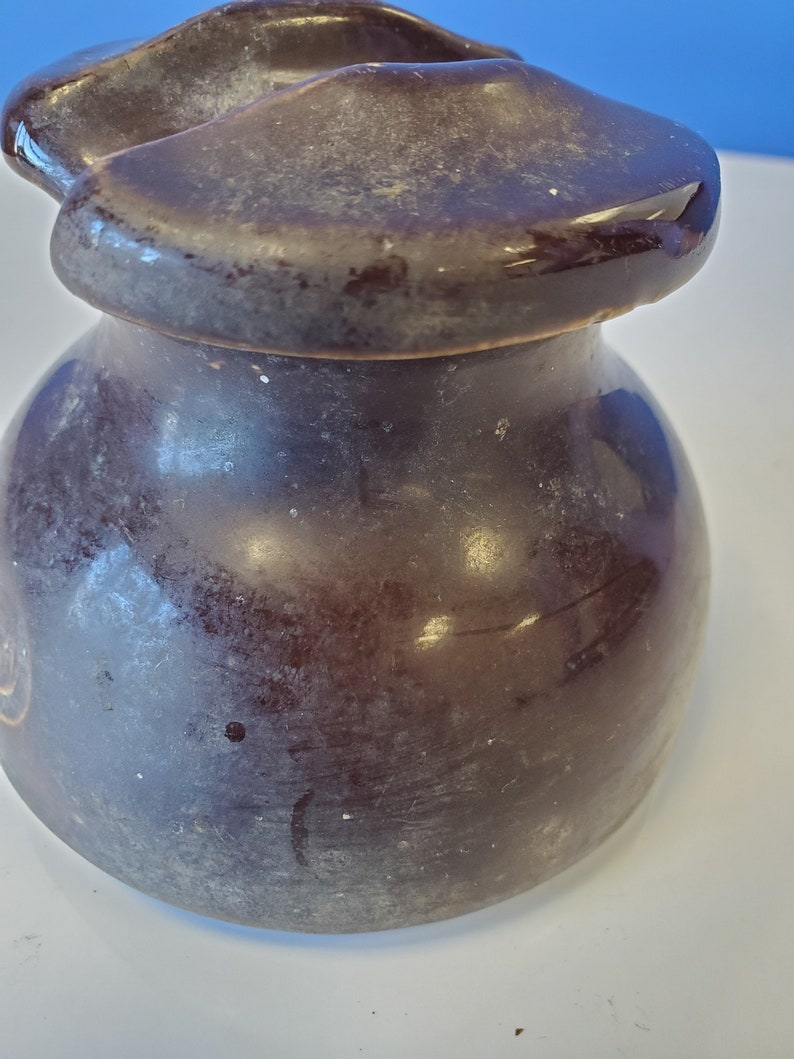 Burnt Brown Porcelain Cable Top Insulator From the Early 1900s, Vintage ...