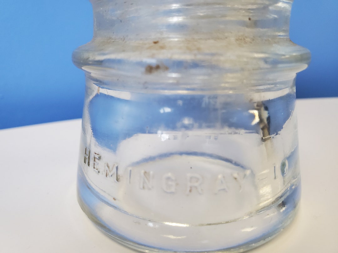 Hemingray-10 Clear Glass Insulator, Small Insulator, Vintage Electrical ...
