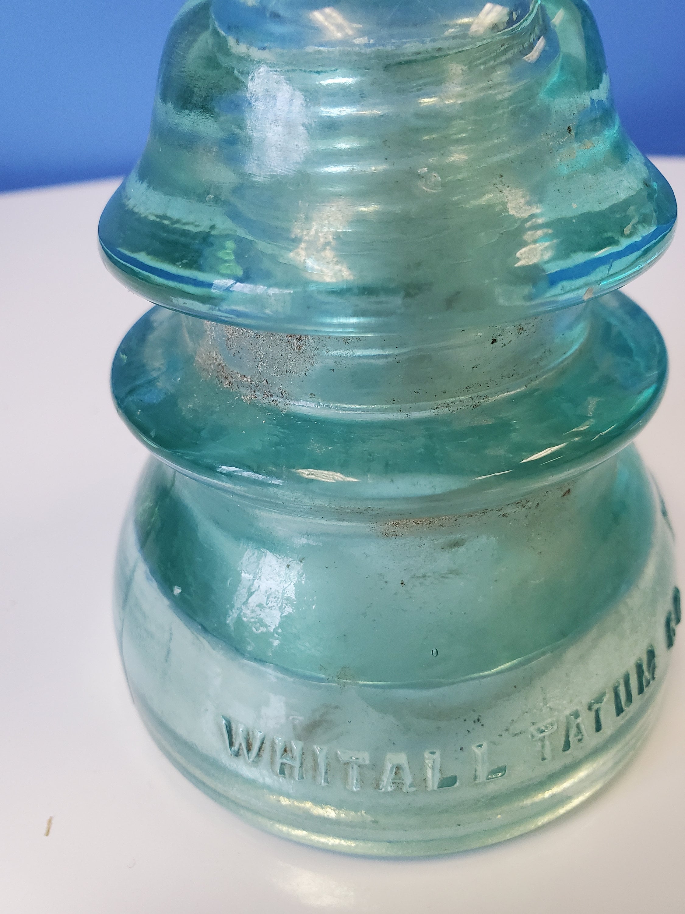 1 Light Bluish Green Whitall Tatum Co Glass Insulator, Vintage Glass ...
